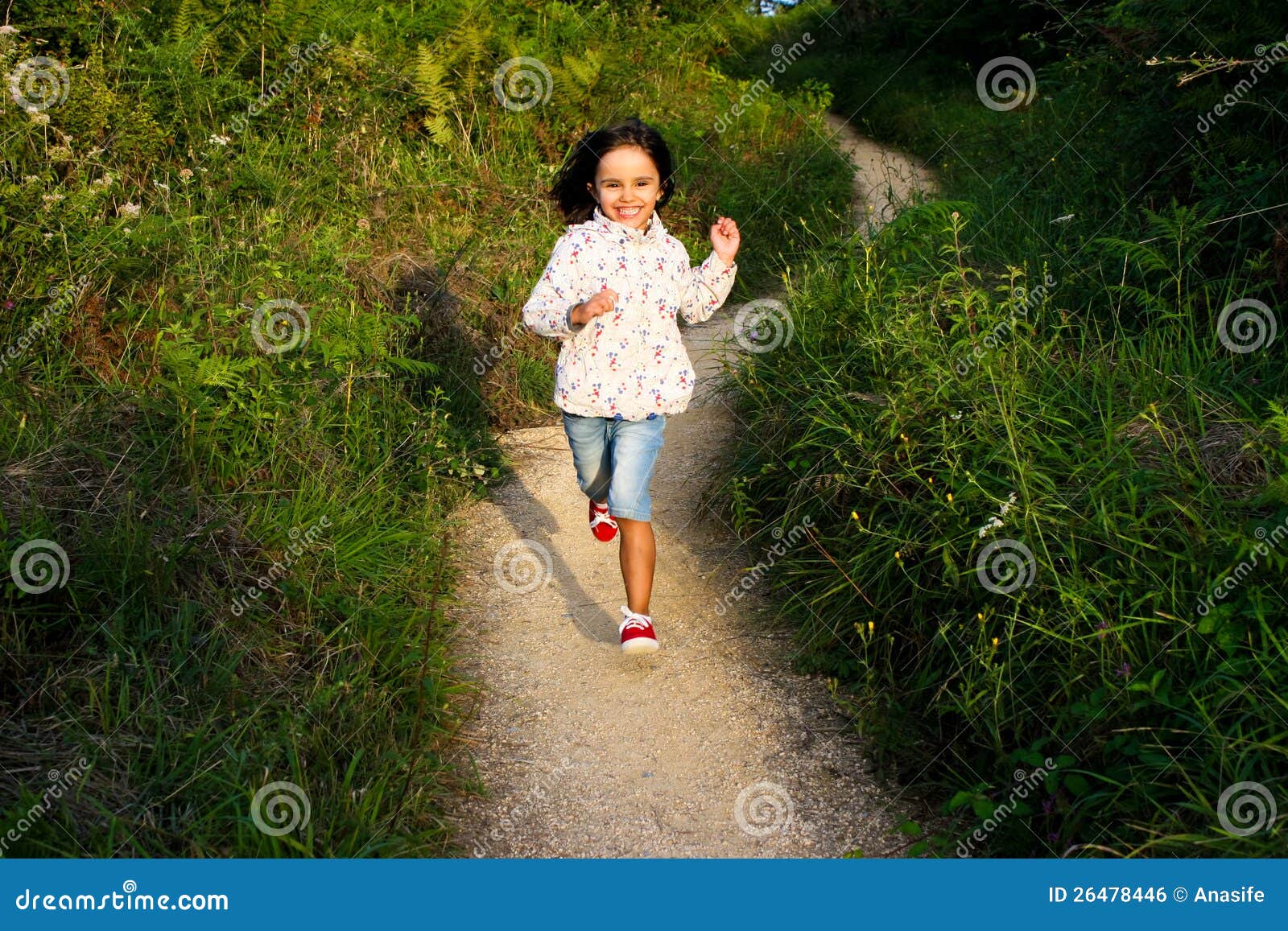 Happy little girl running stock photo. Image of shoes - 26478446