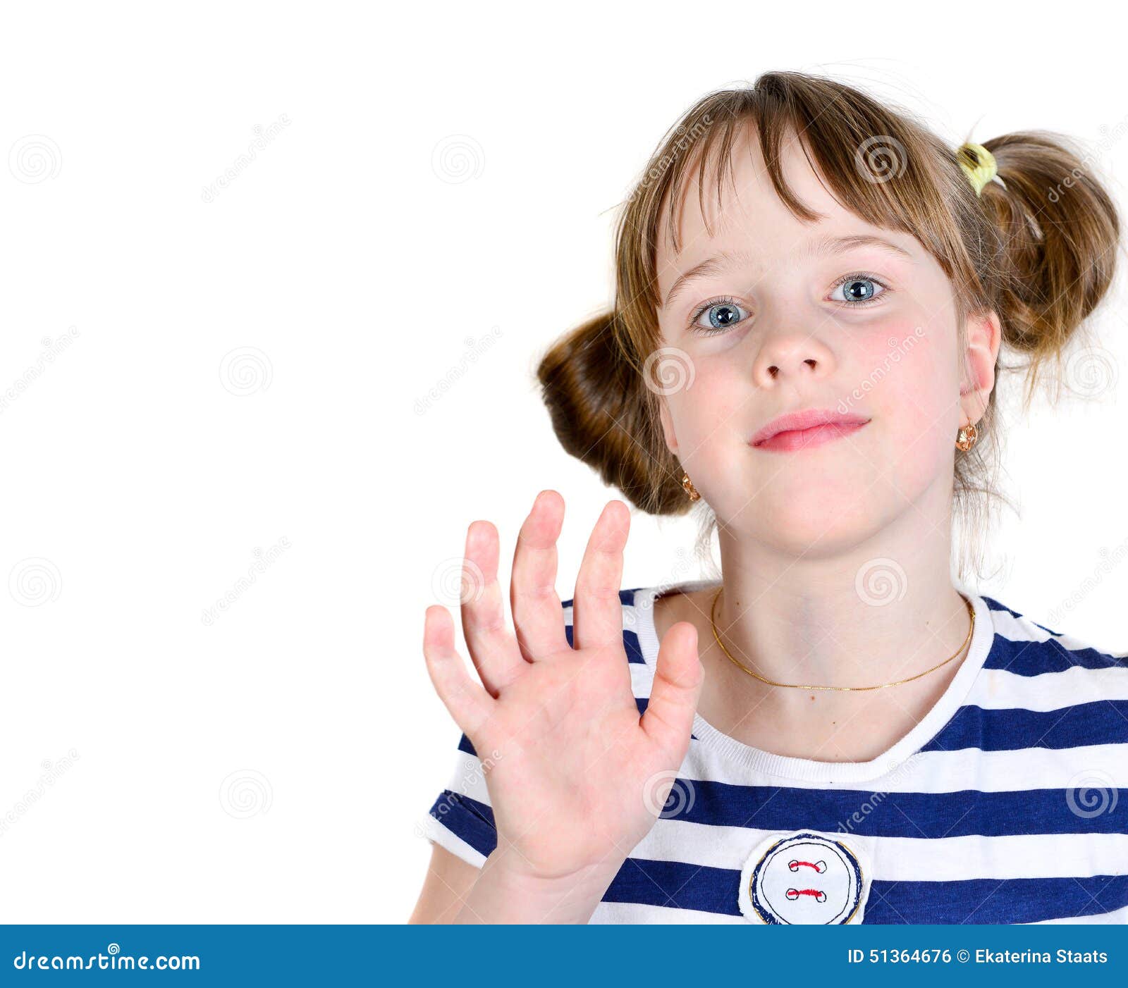 Happy Little Girl Say Hello Stock Photo - Image of girl, months: 51364676