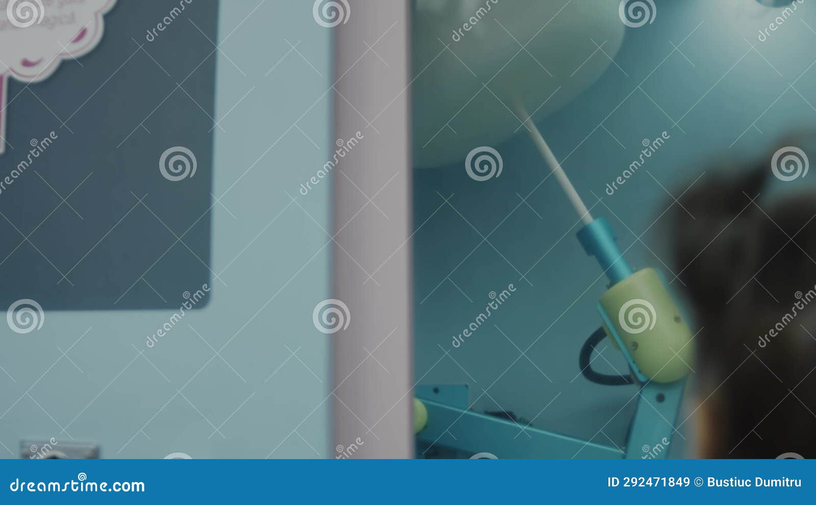 Happy Little Girls Waiting for the Automatic Cotton Candy Vending ...