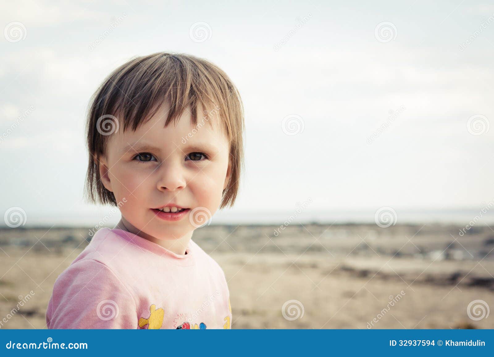 Happy Little Kid at the Seaside Stock Photo - Image of preschool, smile ...