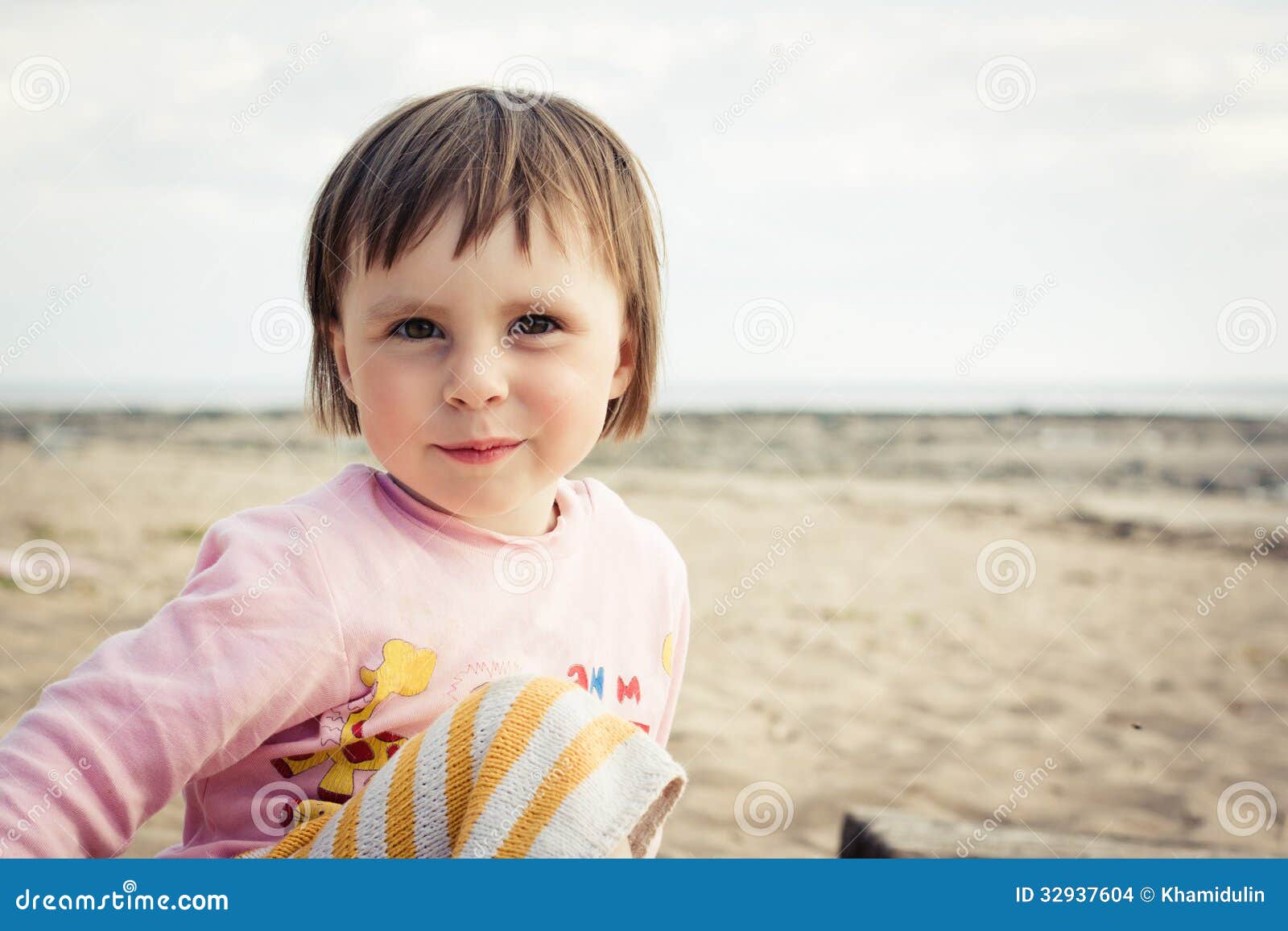 Happy Little Kid at the Seaside Stock Photo - Image of summertime ...