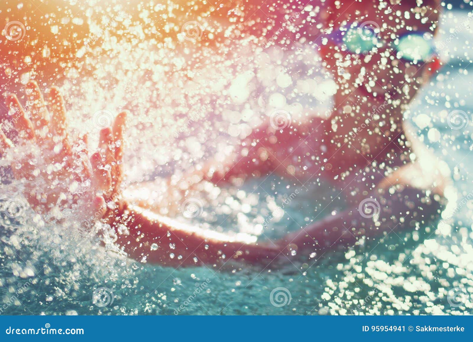 Happy Little Kid Splashing in Water Stock Image - Image of recreation ...