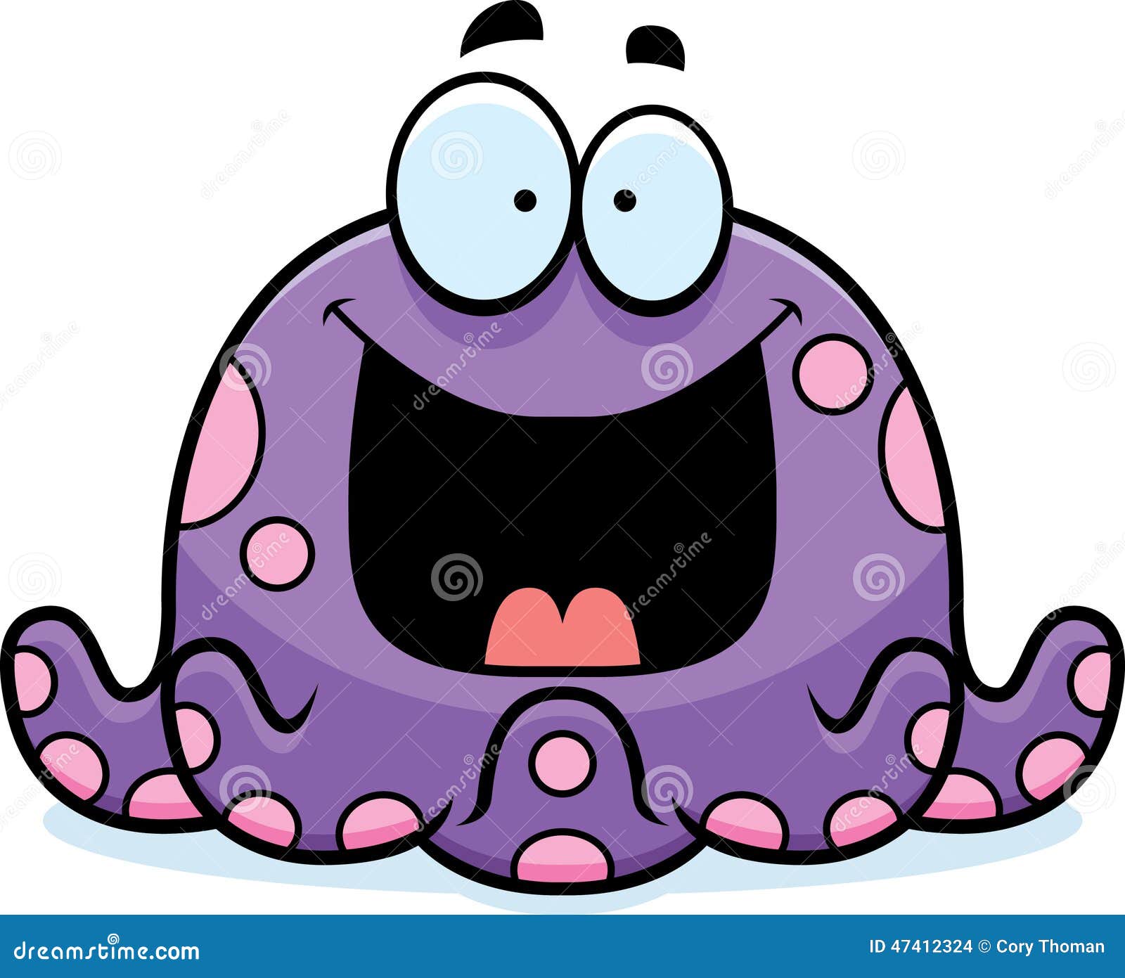 Happy Little Octopus stock vector. Illustration of vector - 47412324
