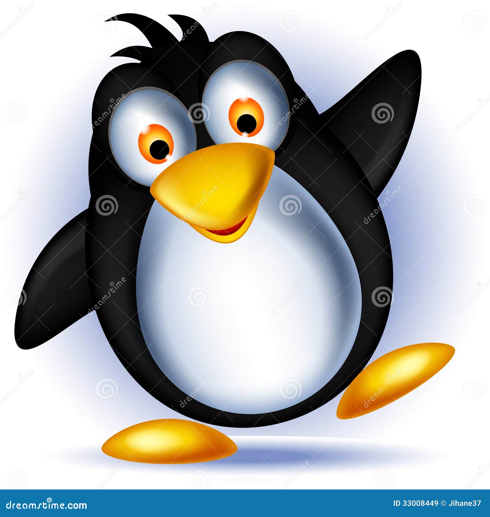 Happy Little Penguin Cartoon Stock Illustration - Illustration of comic ...