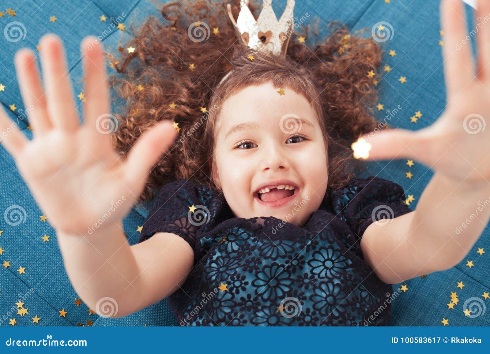 Happy Little Princess with Baby Teeth Stock Image - Image of growing ...
