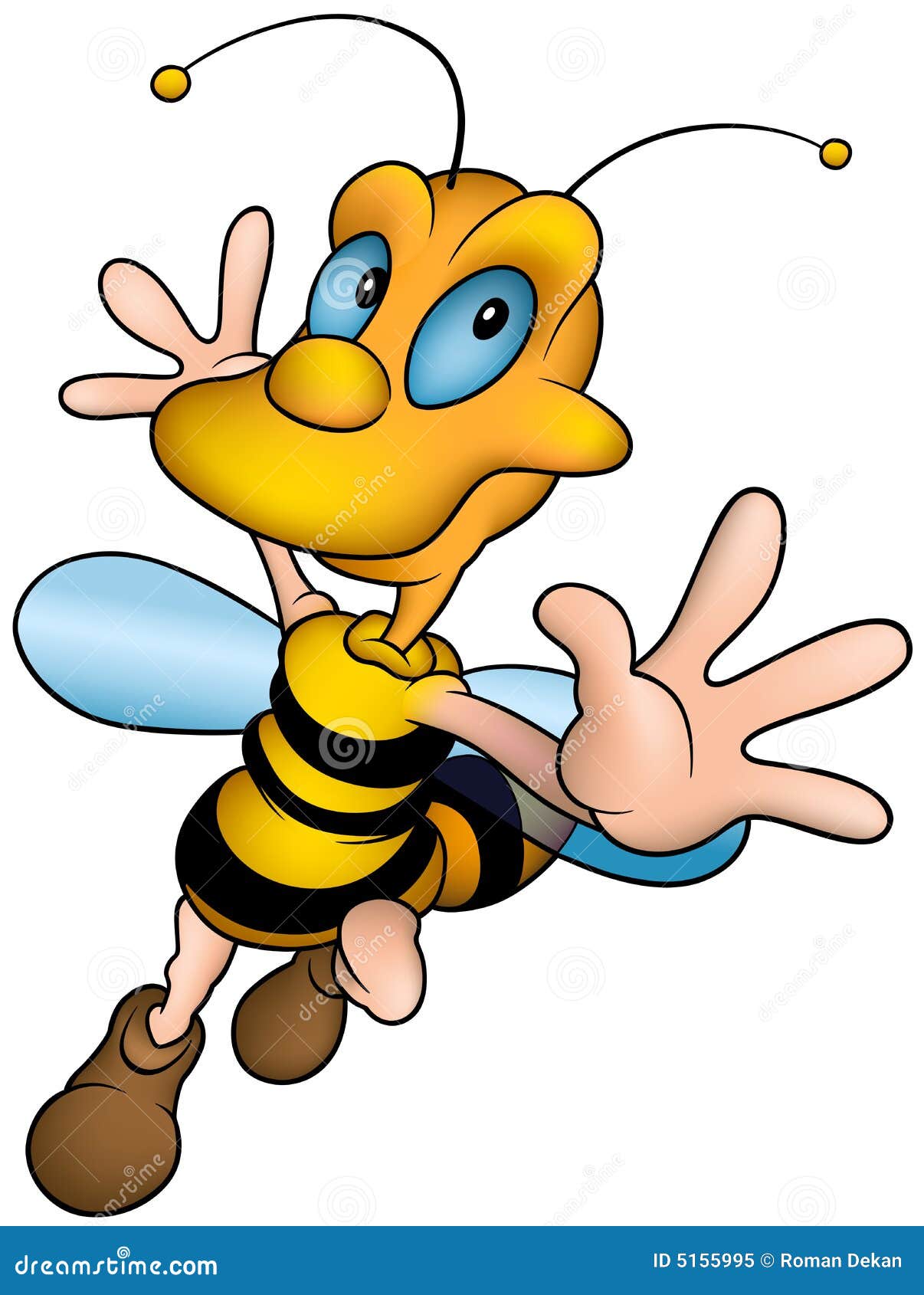 Happy little wasp stock vector. Illustration of painting - 5155995