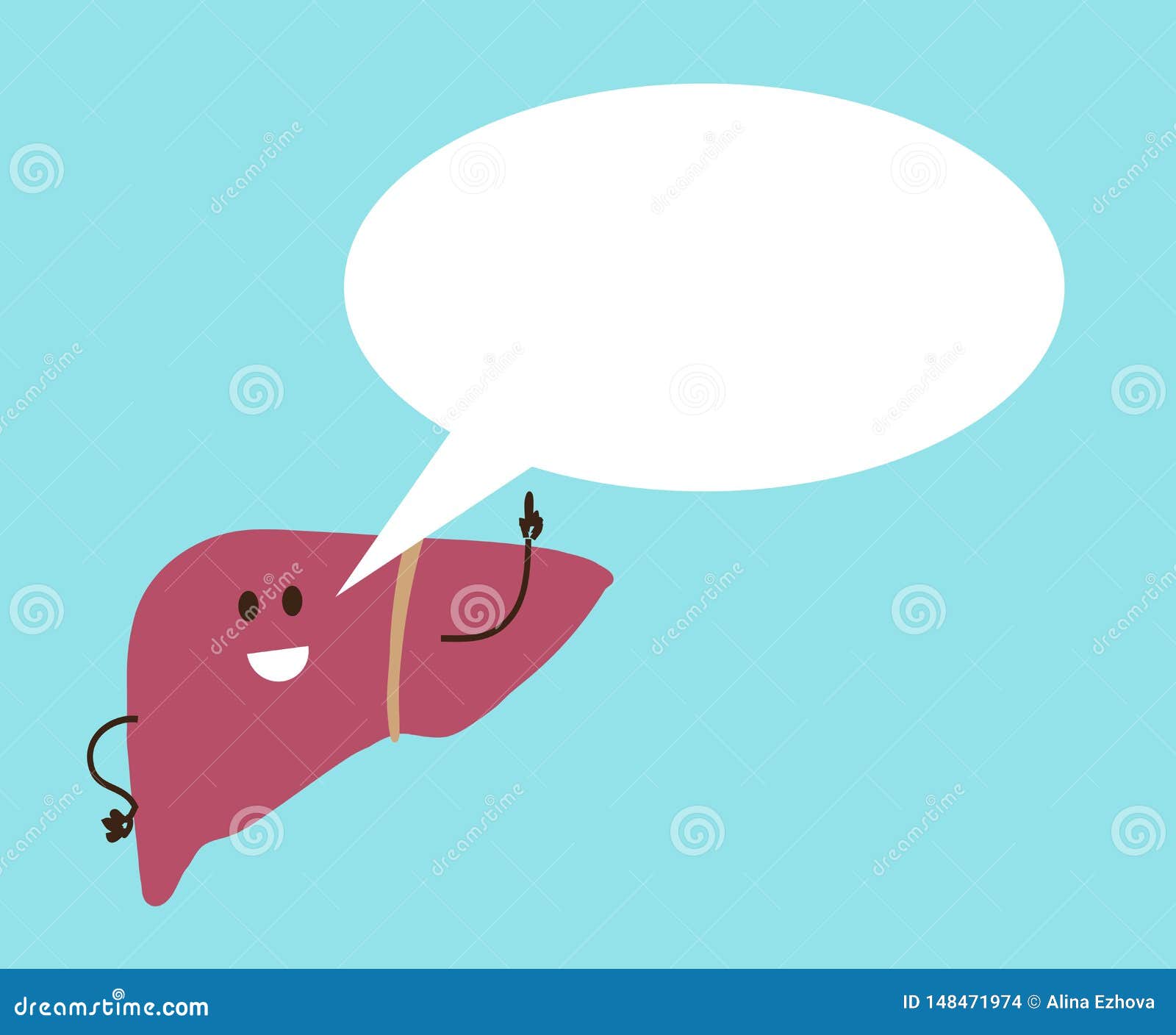 Happy Liver Liver Gives Advice on the Background. Stock Vector ...