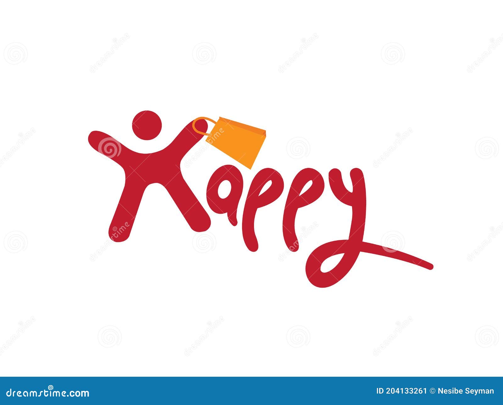 Happy Logo Template, Illustration, White Background Stock Vector ...