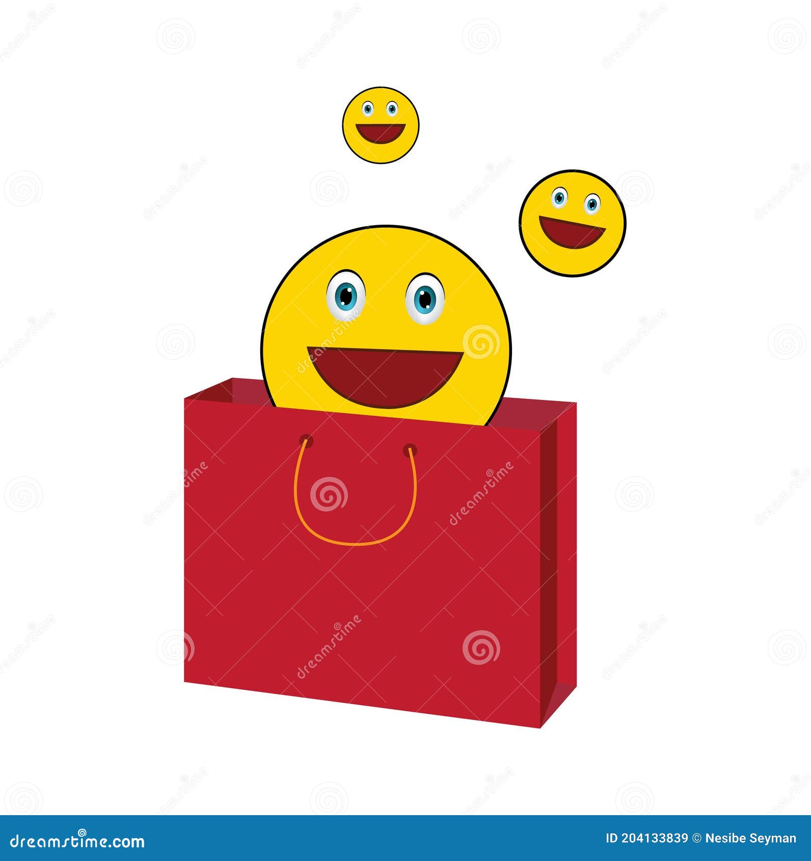 Happy Logo Template, Illustration, White Background Stock Vector ...