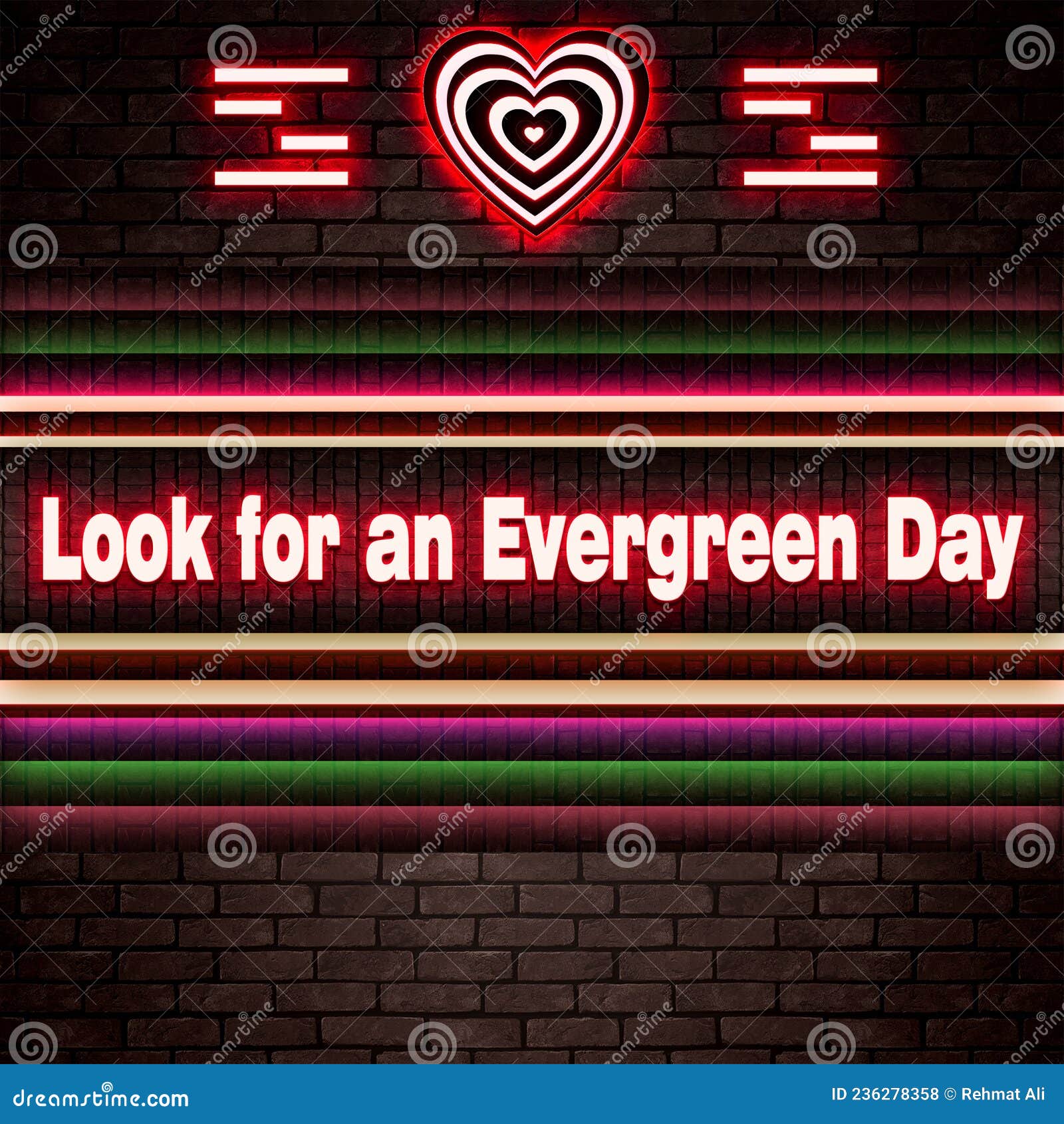 December Month , Look for an Evergreen Day, Text Effect on Bricks ...