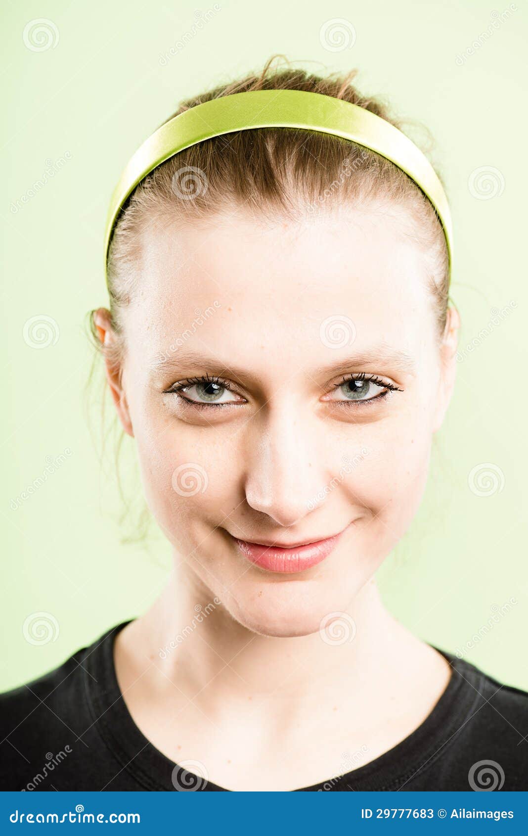 Happy Woman Portrait Real People High Definition Green Background Stock ...