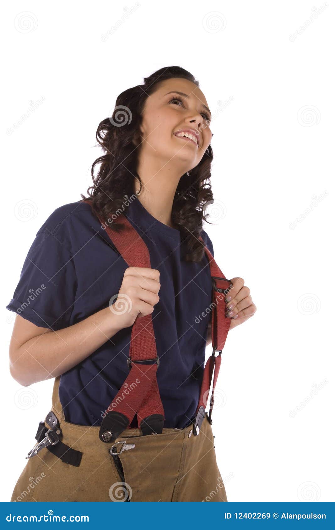 Happy looking up stock image. Image of model, standing - 12402269