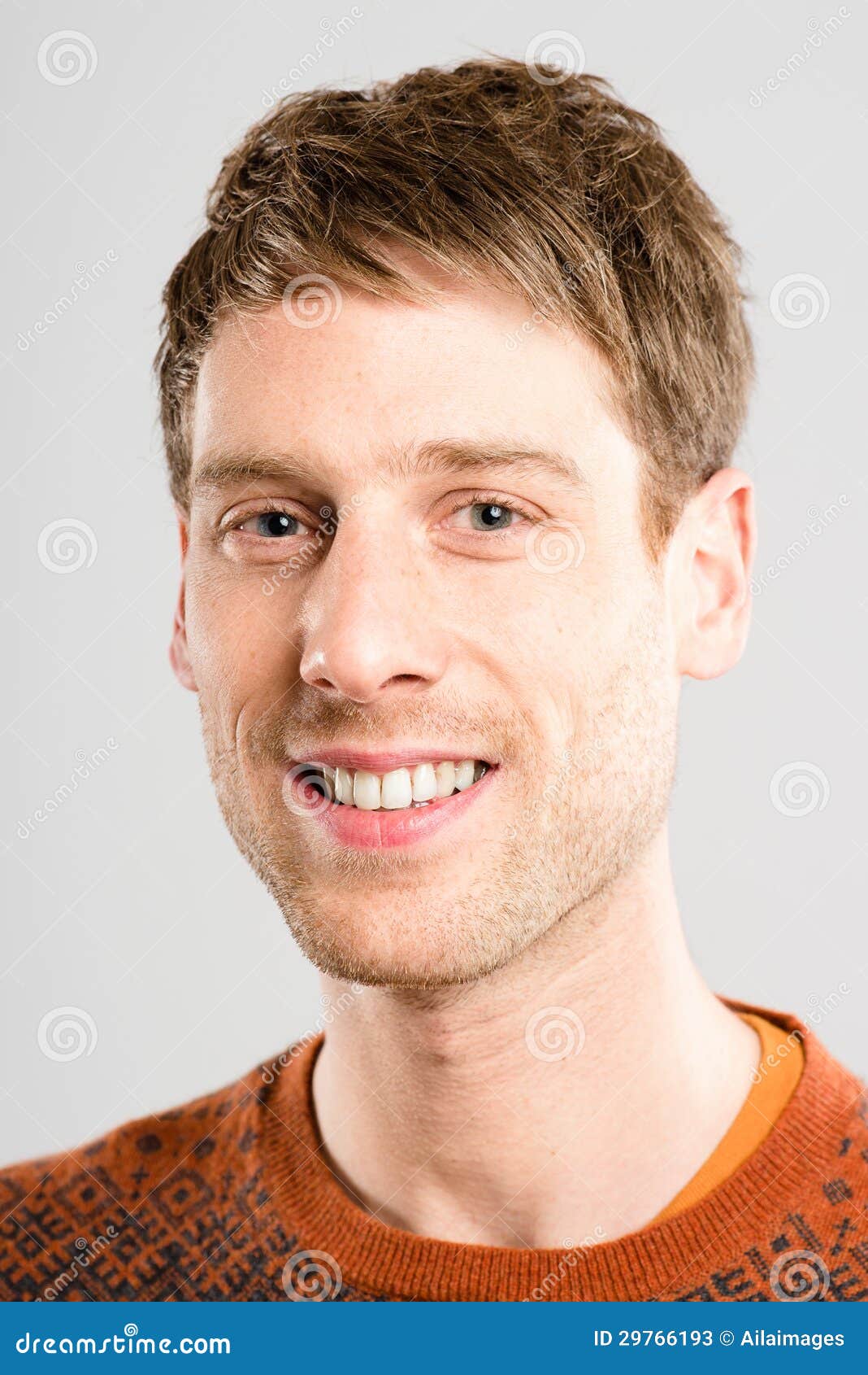 Happy Man Portrait Real People High Definition Grey Background Stock ...