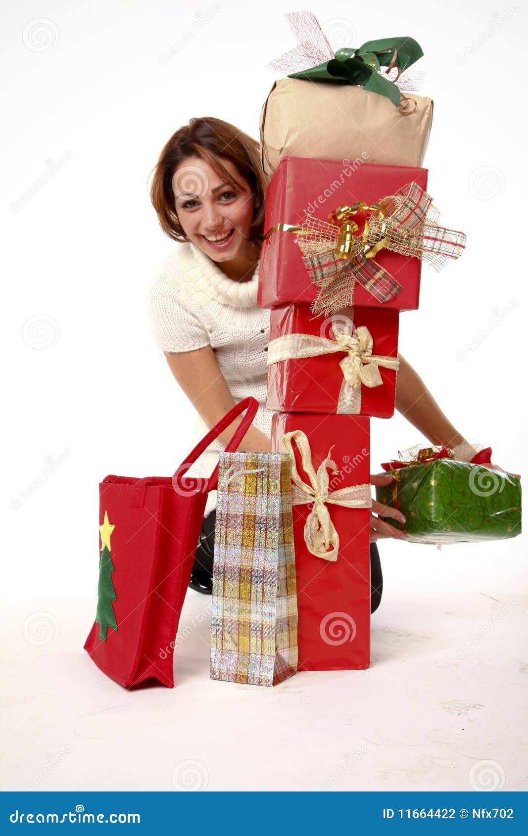 Happy with Lots of Presents Stock Photo - Image of female, hand: 11664422