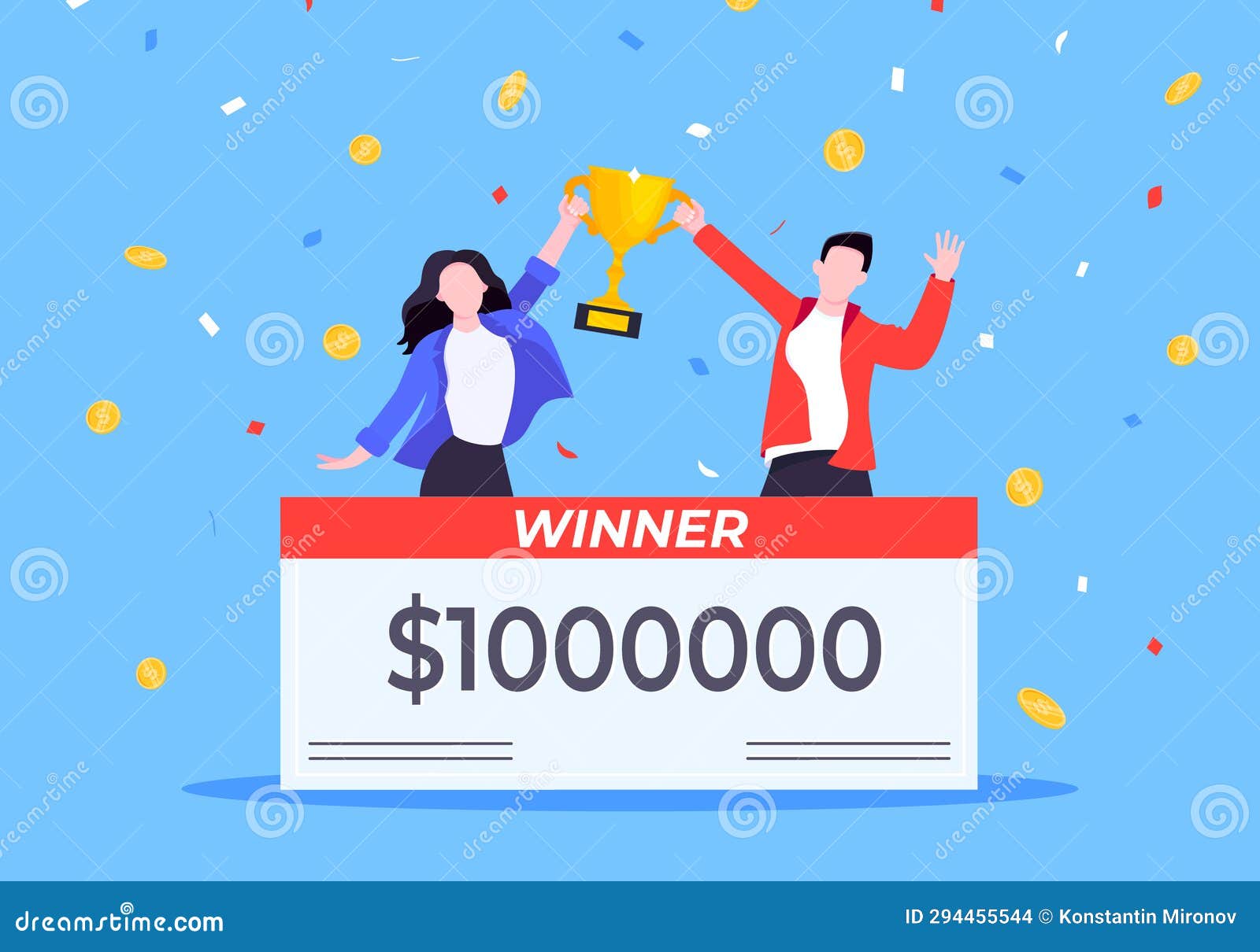 Lottery Winners Infographic Horizontal Banners Vector Illustration ...