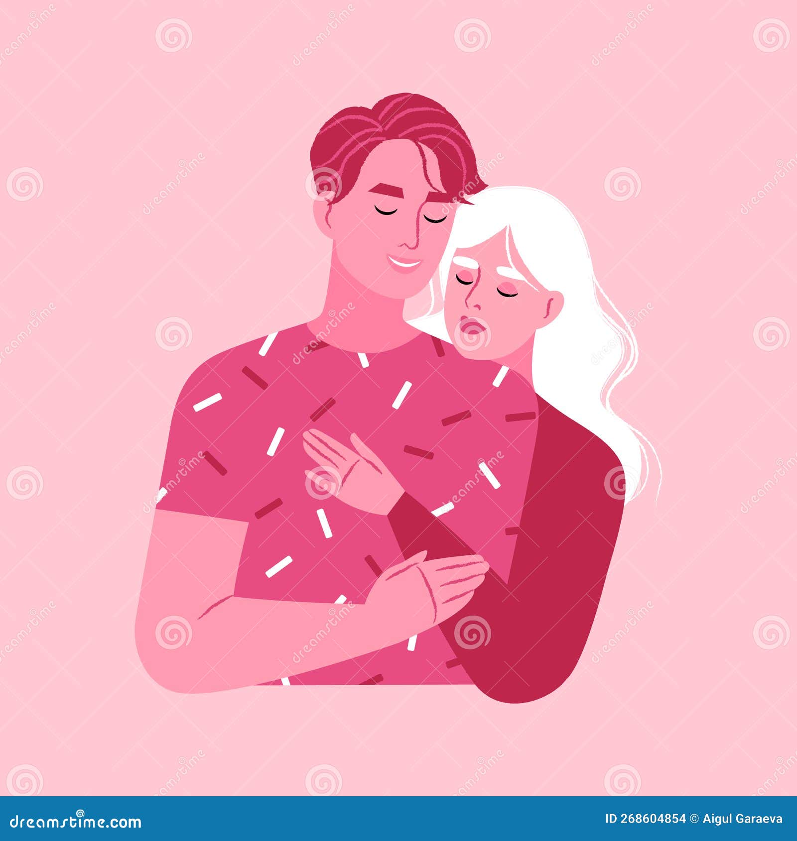 Happy Love Couple Stock Vector Illustration Of Modern 268604854
