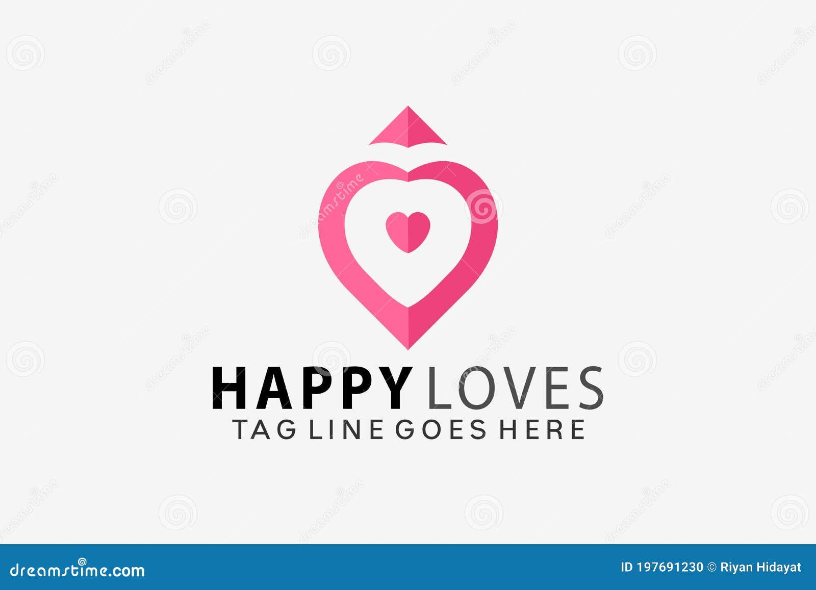 Happy Love Logo Design Vector Illustration Stock Vector - Illustration ...