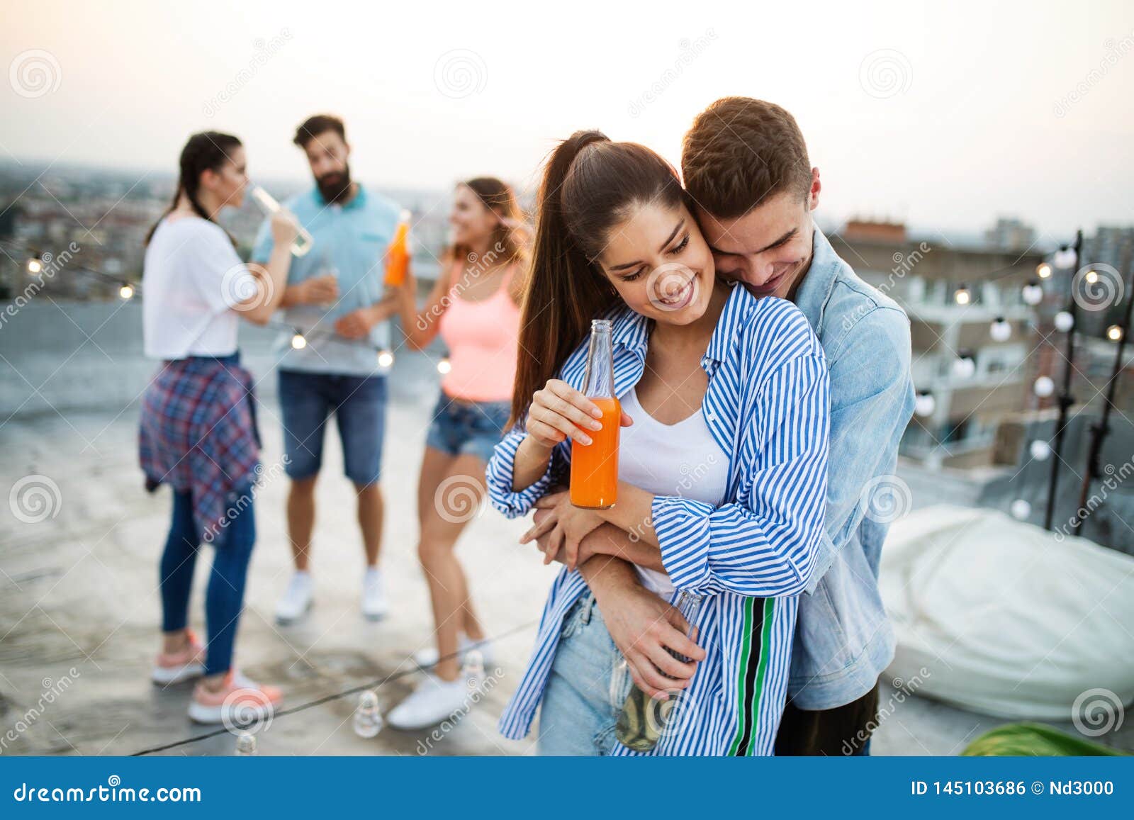 Happy Lovely Couple Having Fun Time at Party Stock Photo - Image of ...