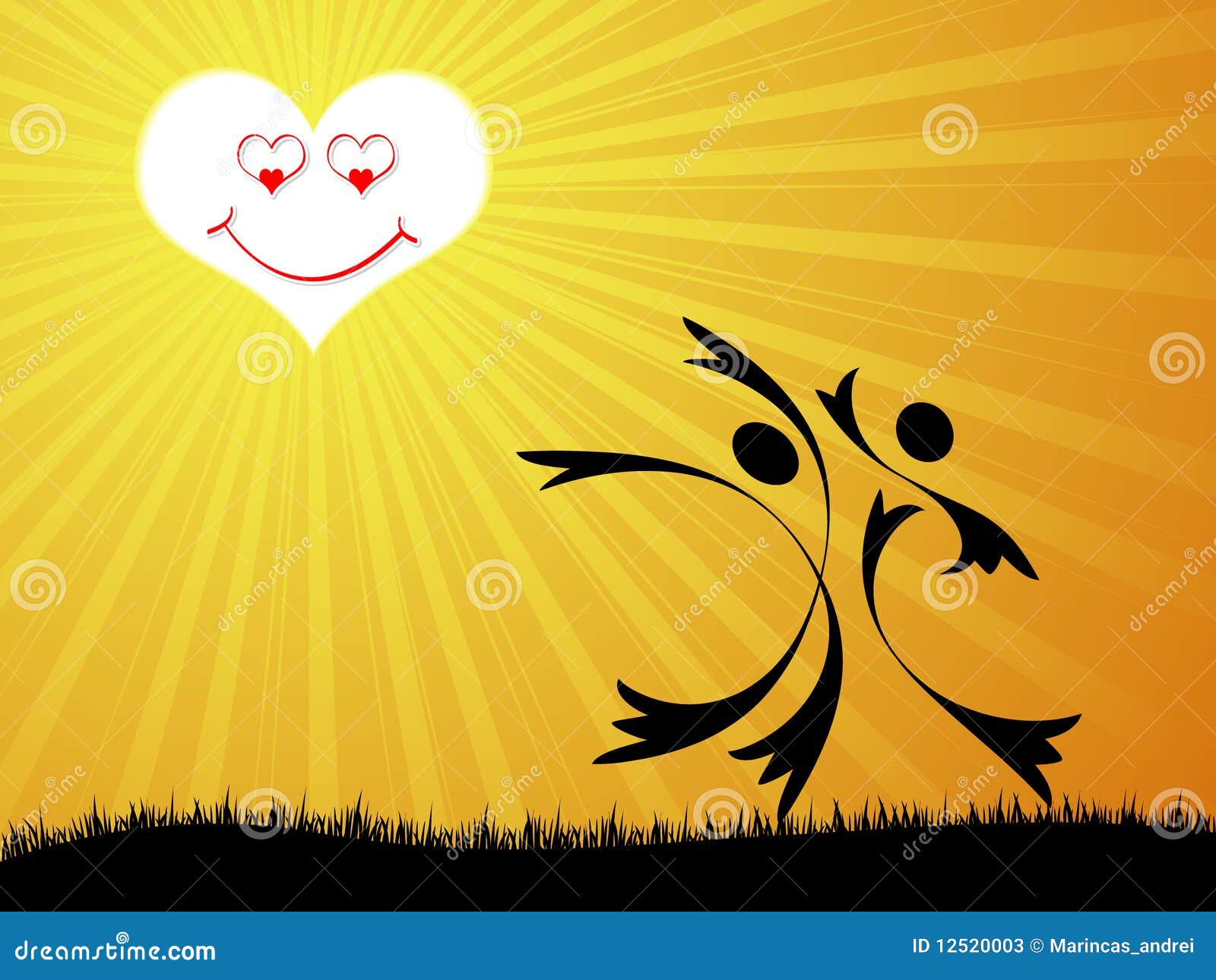 Happy lovers stock vector. Illustration of romance, hold - 12520003