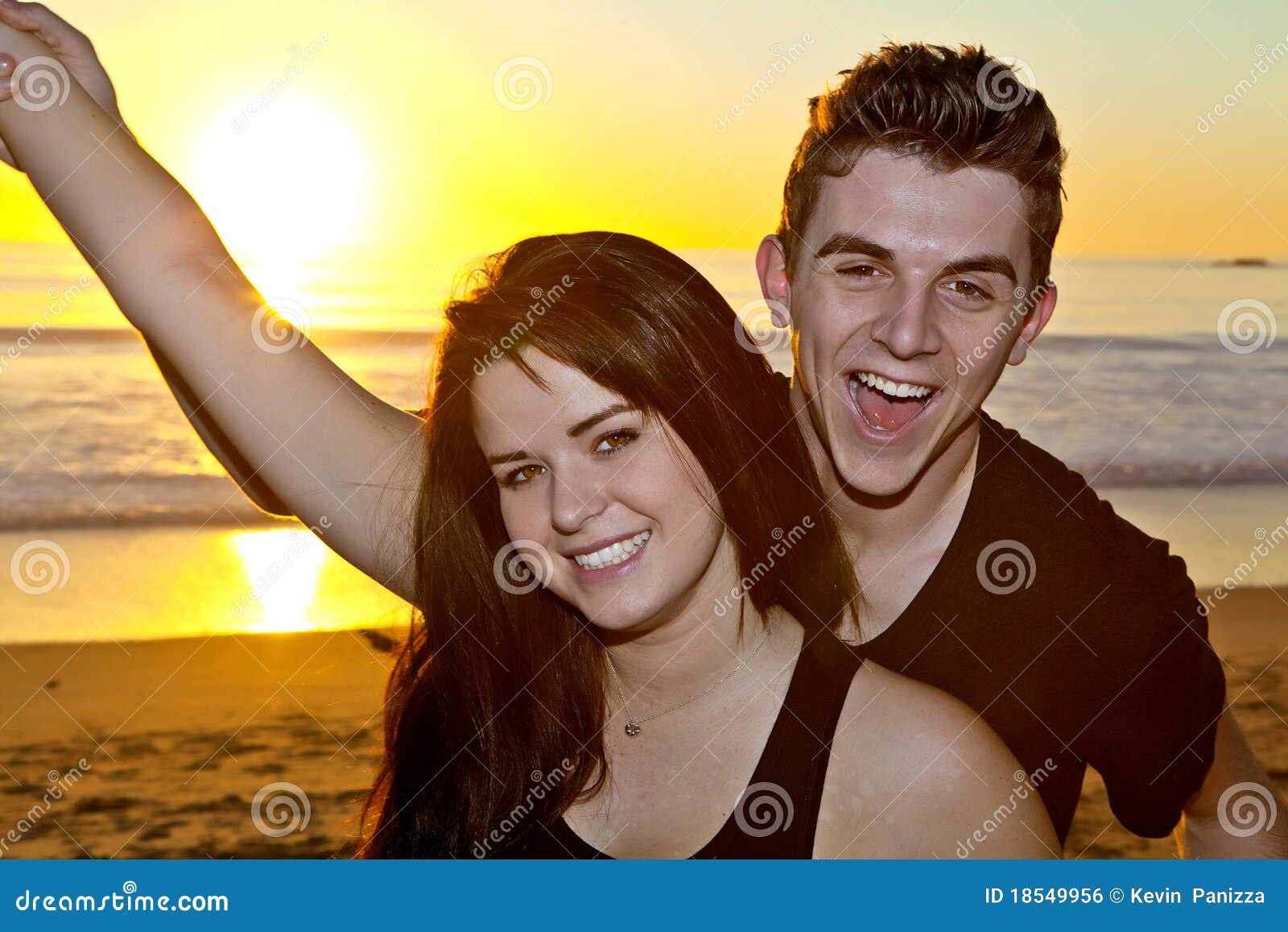 Happy Lovers Lying Bed Eating Romantic Breakfast Stock Photography ...