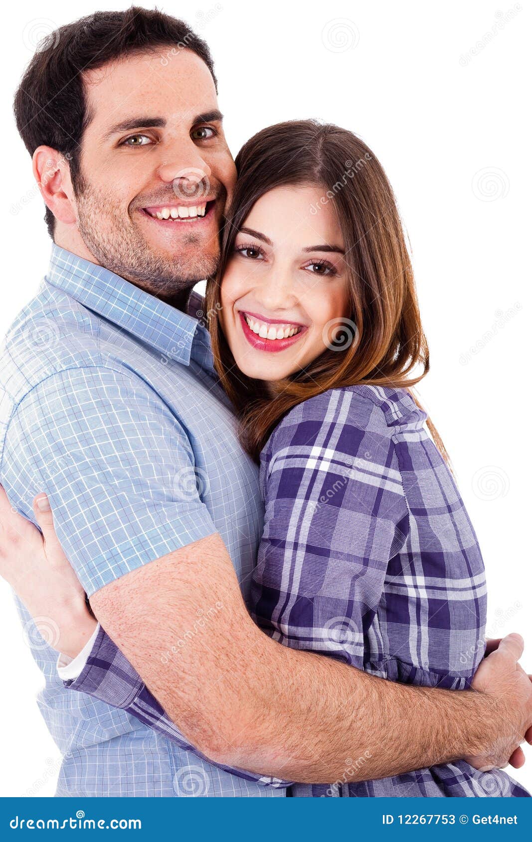 Happy Lovers Hug Each Other Stock Image - Image of isolated, adult ...
