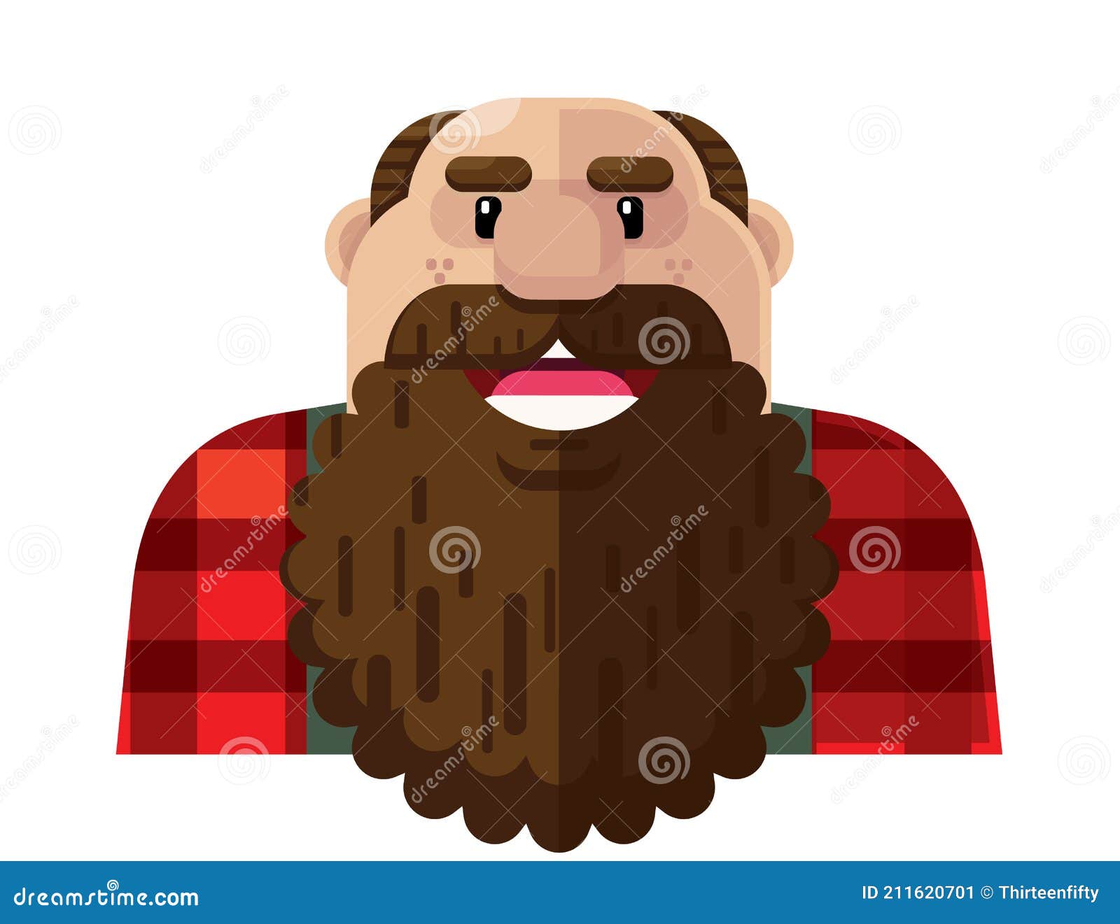 Happy Lumberjack Flat Vector Illustration Icon Avatar Stock Vector ...