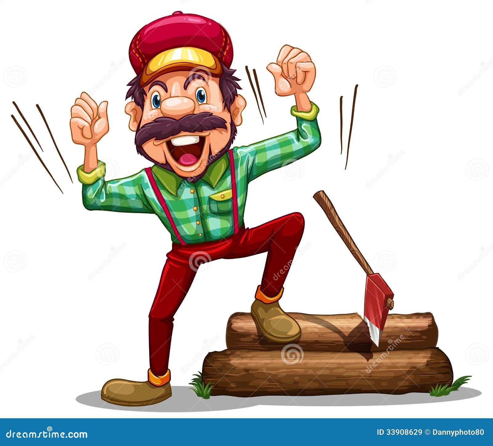 A happy lumberjack stock vector. Illustration of pointed - 33908629