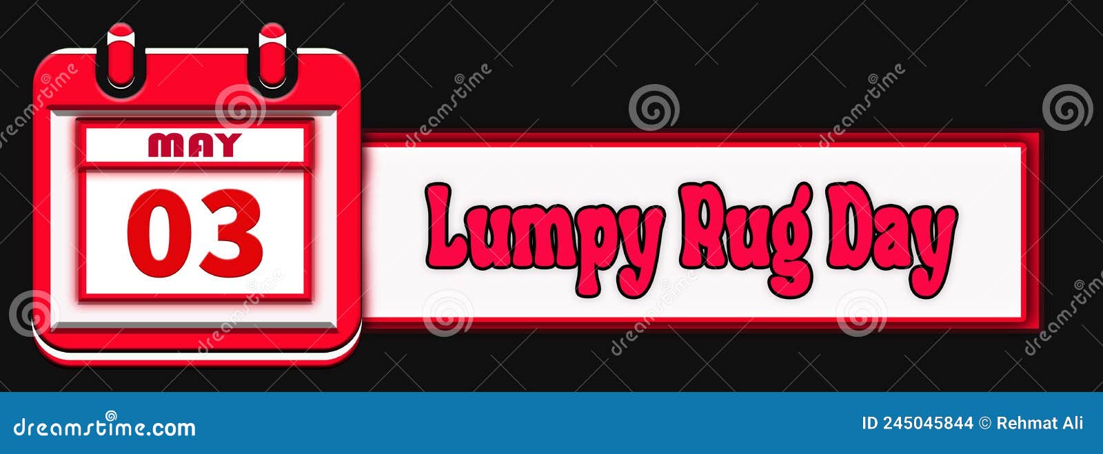 03 May, Lumpy Rug Day, Neon Text Effect on Bricks Background Stock ...
