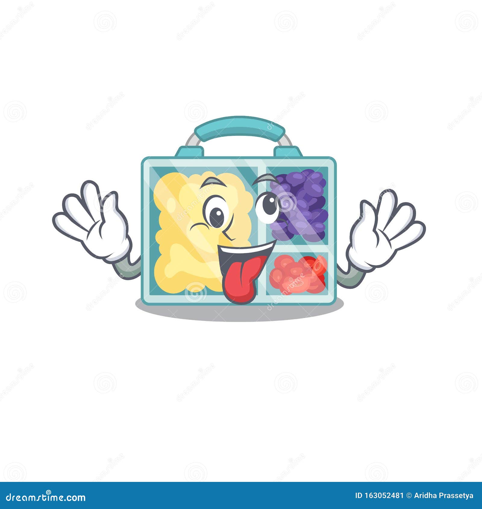Happy Lunch Box Above Character Table Bring Gift Stock Vector ...