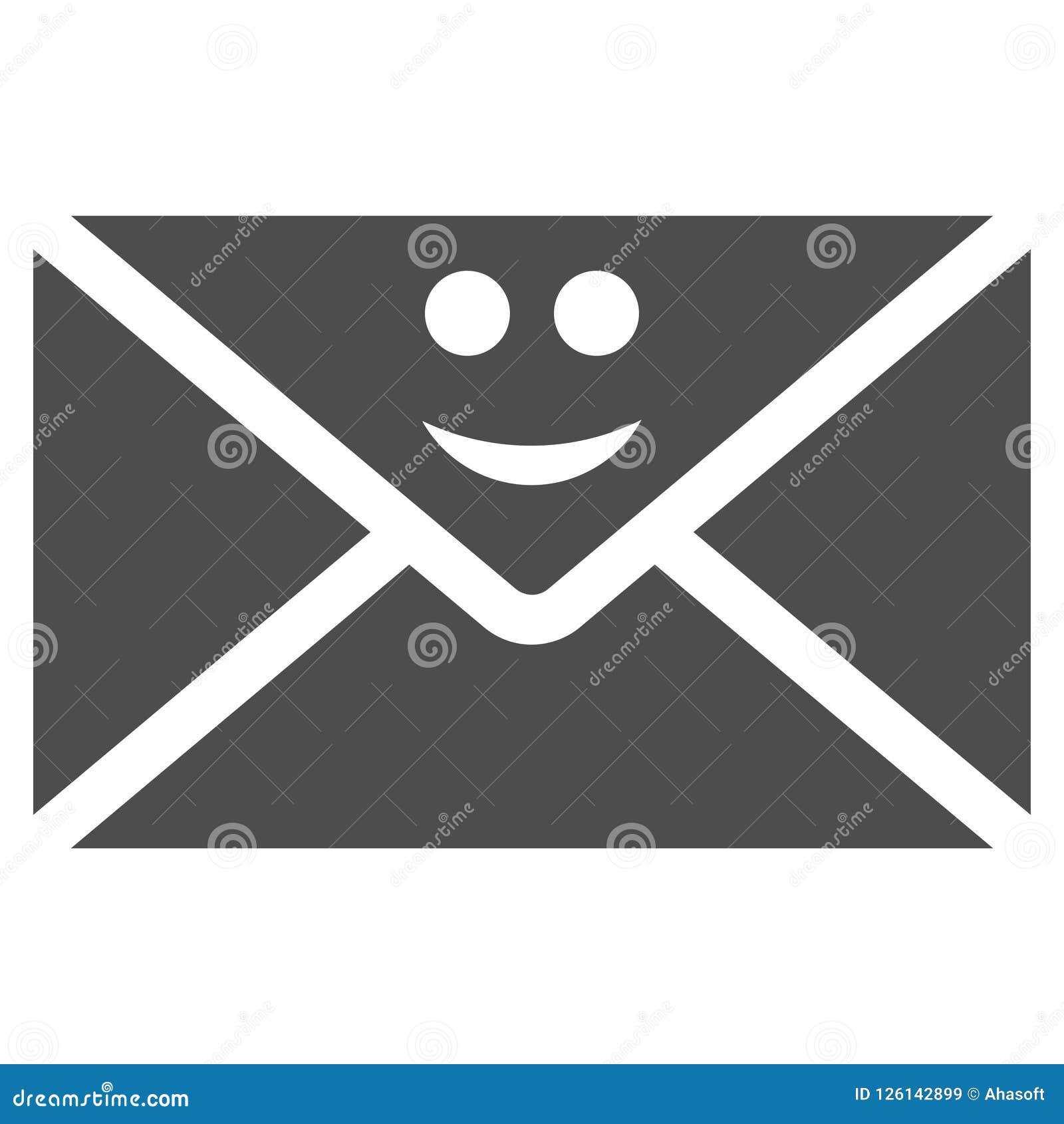 Happy Mail Flat Icon stock vector. Illustration of funny - 126142899