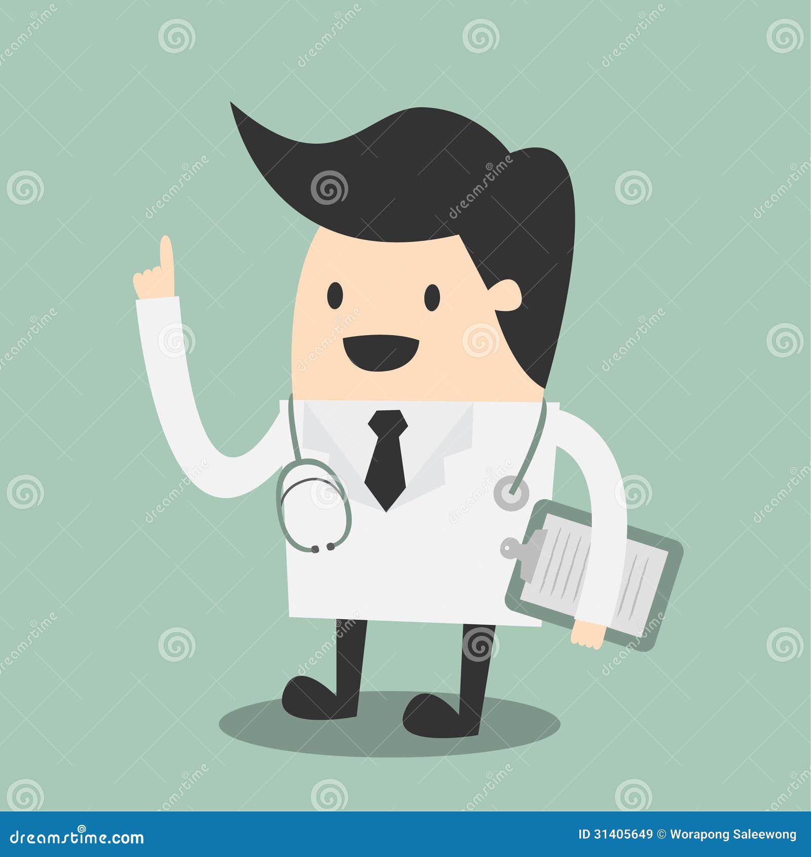 Happy male Doctor stock vector. Illustration of friendly - 31405649