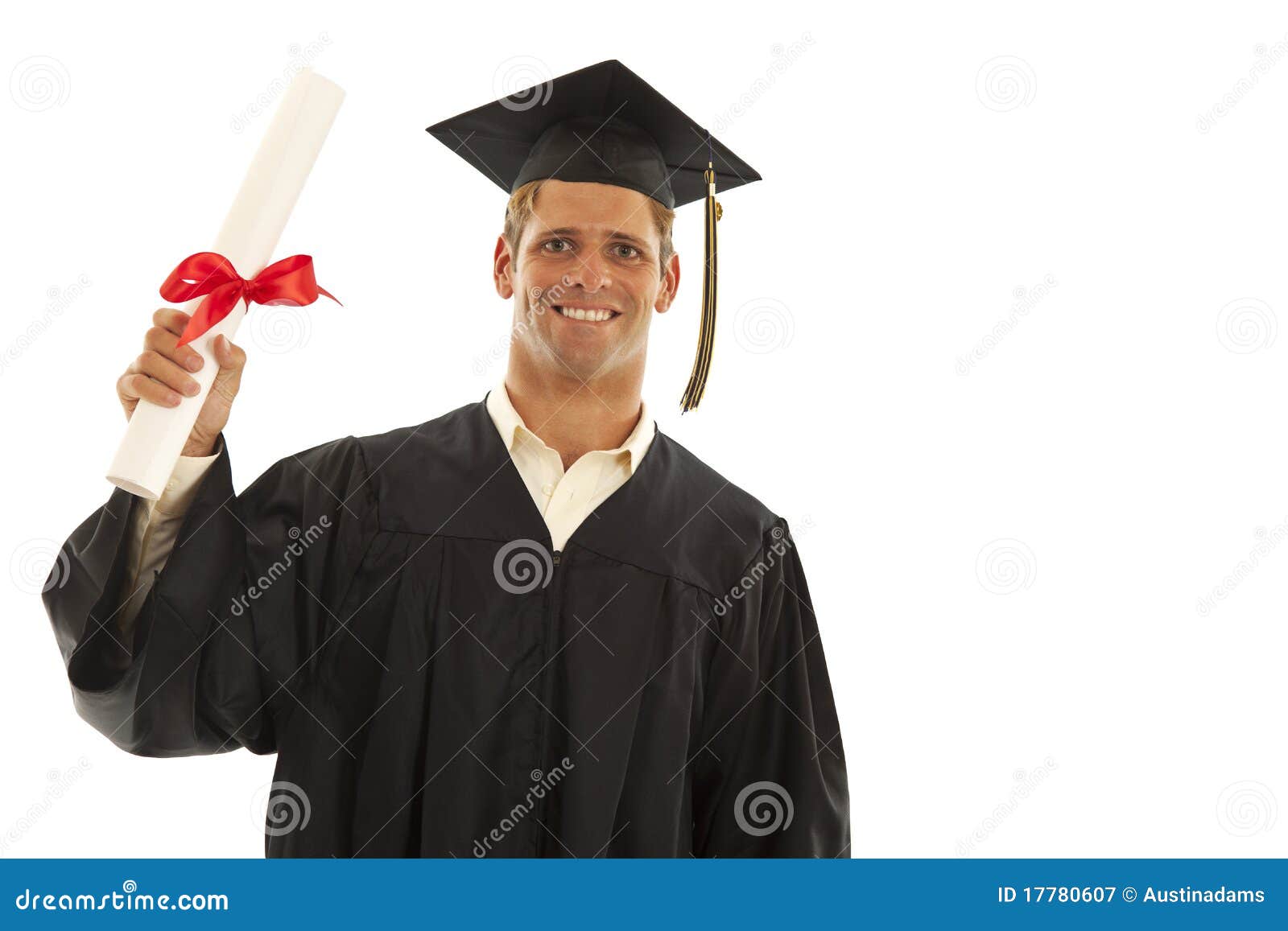 Happy male graduate stock image. Image of degree, achievement - 17780607