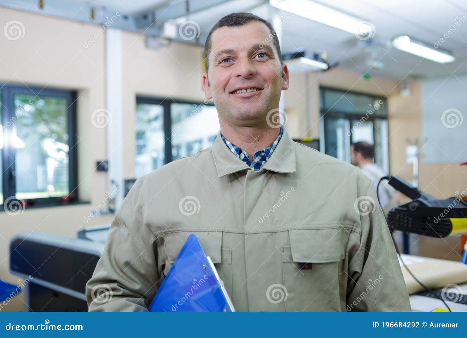 Happy Male Management Supervisor Posing Stock Photo - Image of adult ...