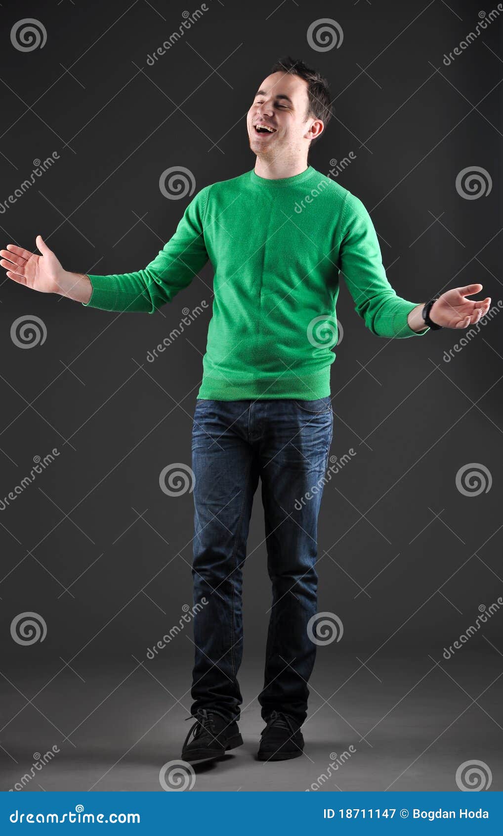 Happy Male Model, Clapping Hands Stock Image - Image of fashion ...