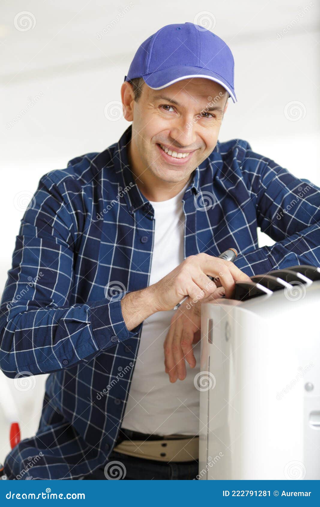 Happy Male Repair Technician Stock Image - Image of screwdriver, worker ...
