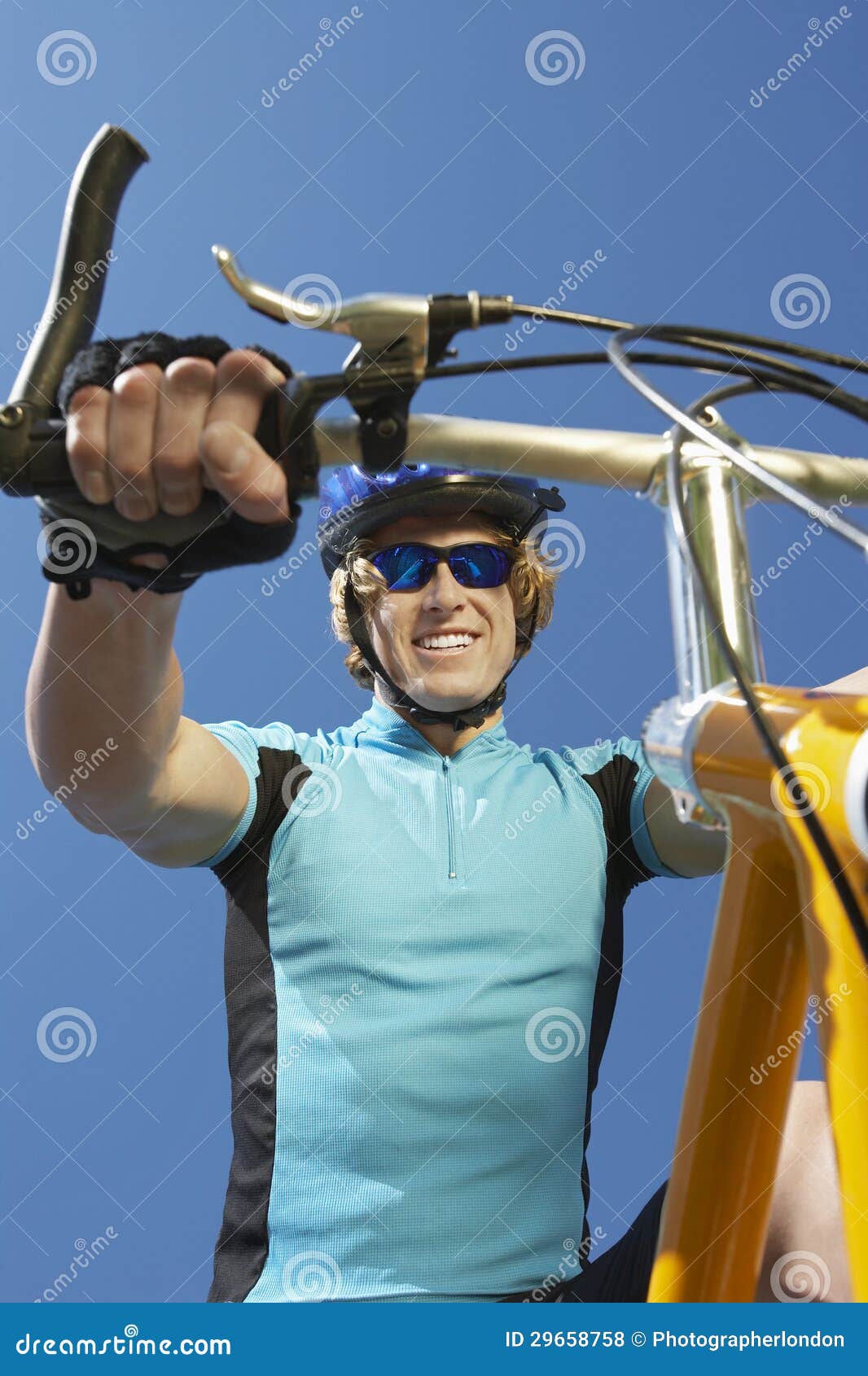 Happy Male Riding Bicycle stock photo. Image of recreation - 29658758