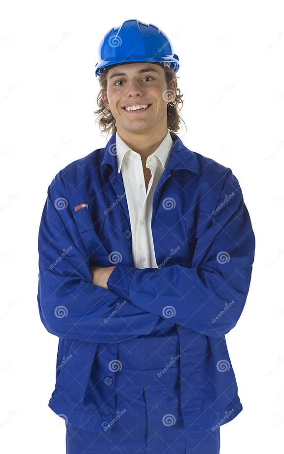 Happy male worker stock photo. Image of portrait, looking - 3463620