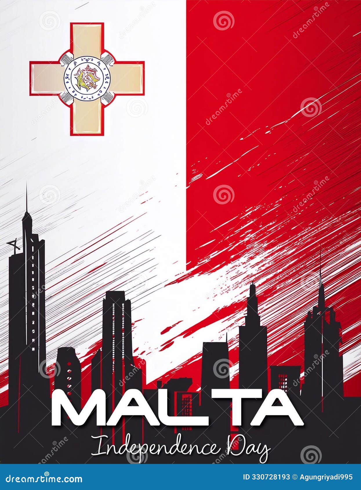 Happy Malta Independence Day Poster Design Stock Illustration ...