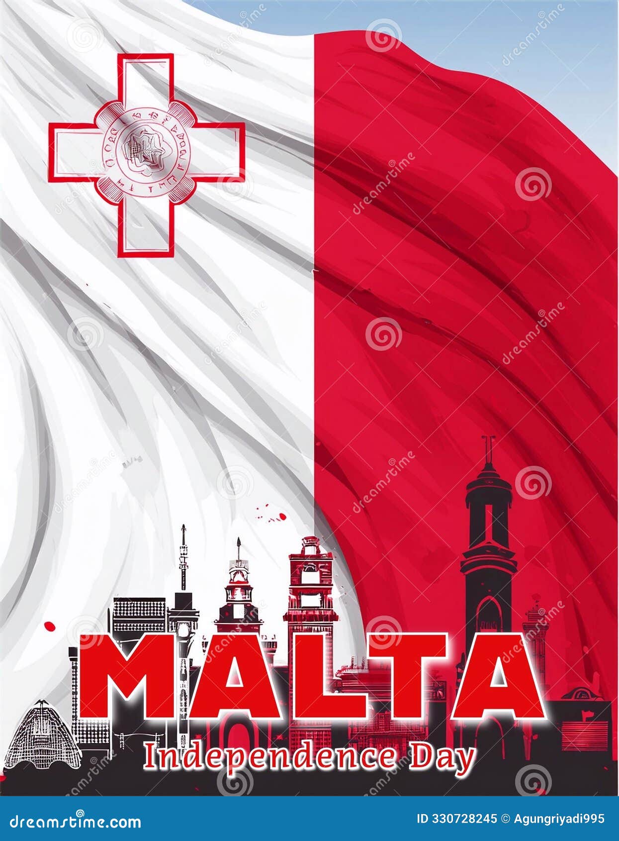 Happy Malta Independence Day Poster Design Stock Illustration ...