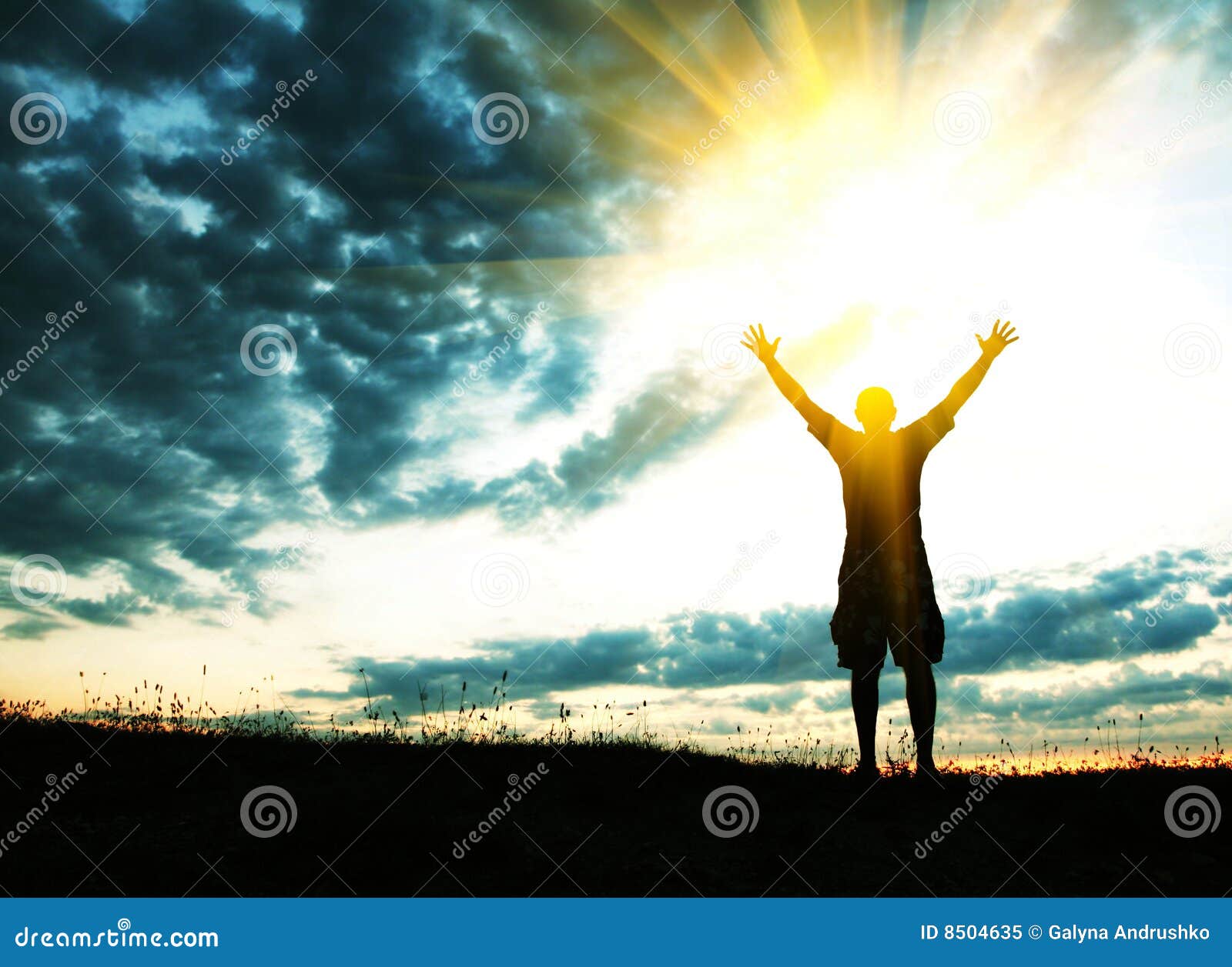 Happy man stock image. Image of active, sunrise, nature - 8504635