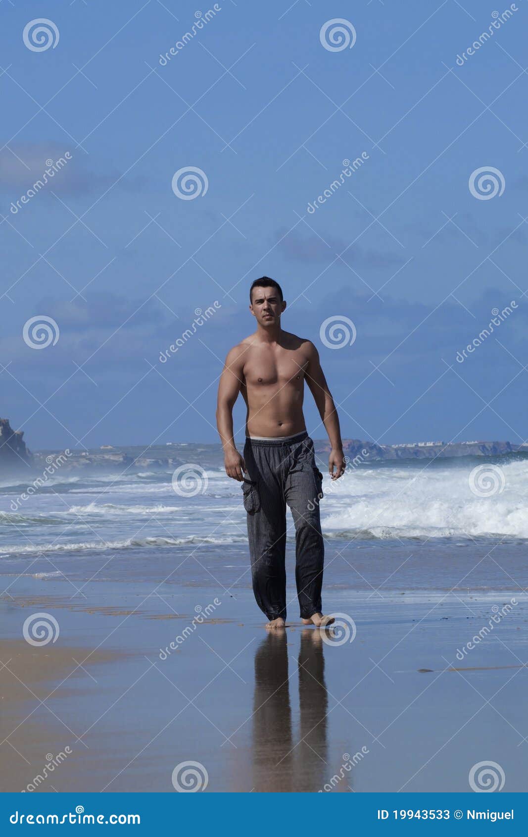 Happy man in the beach stock image. Image of alone, beauty - 19943533