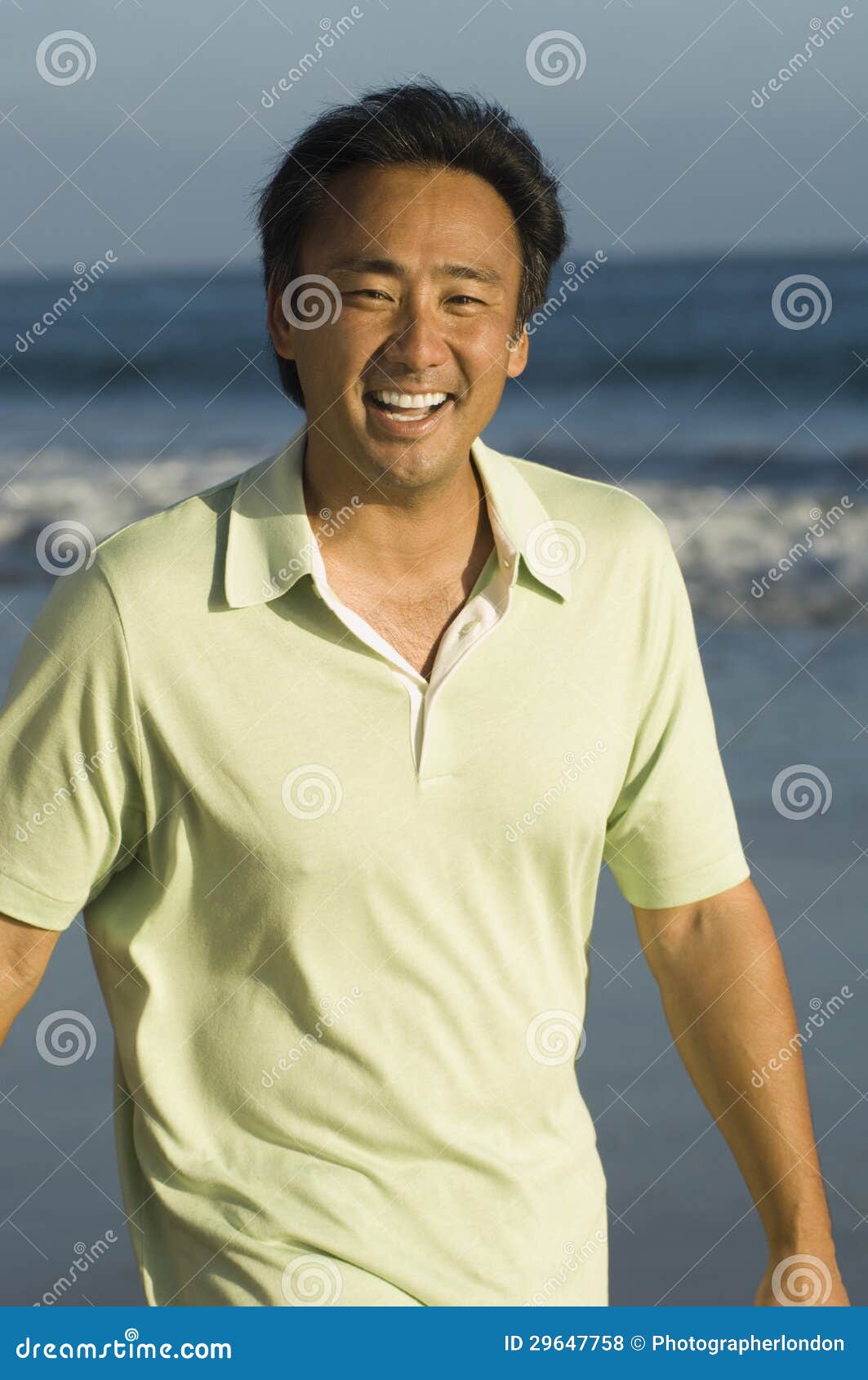 Happy Man on the Beach stock photo. Image of portrait - 29647758