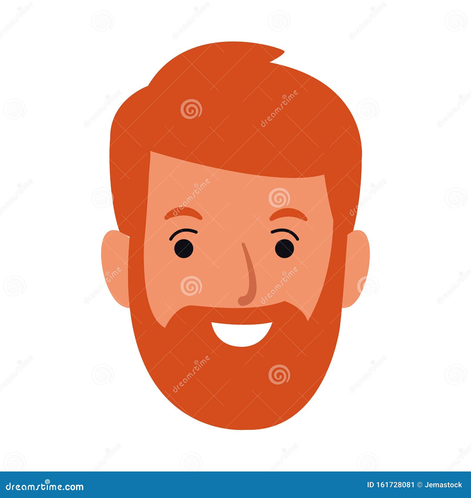 Happy man with beard icon stock vector. Illustration of beard - 161728081