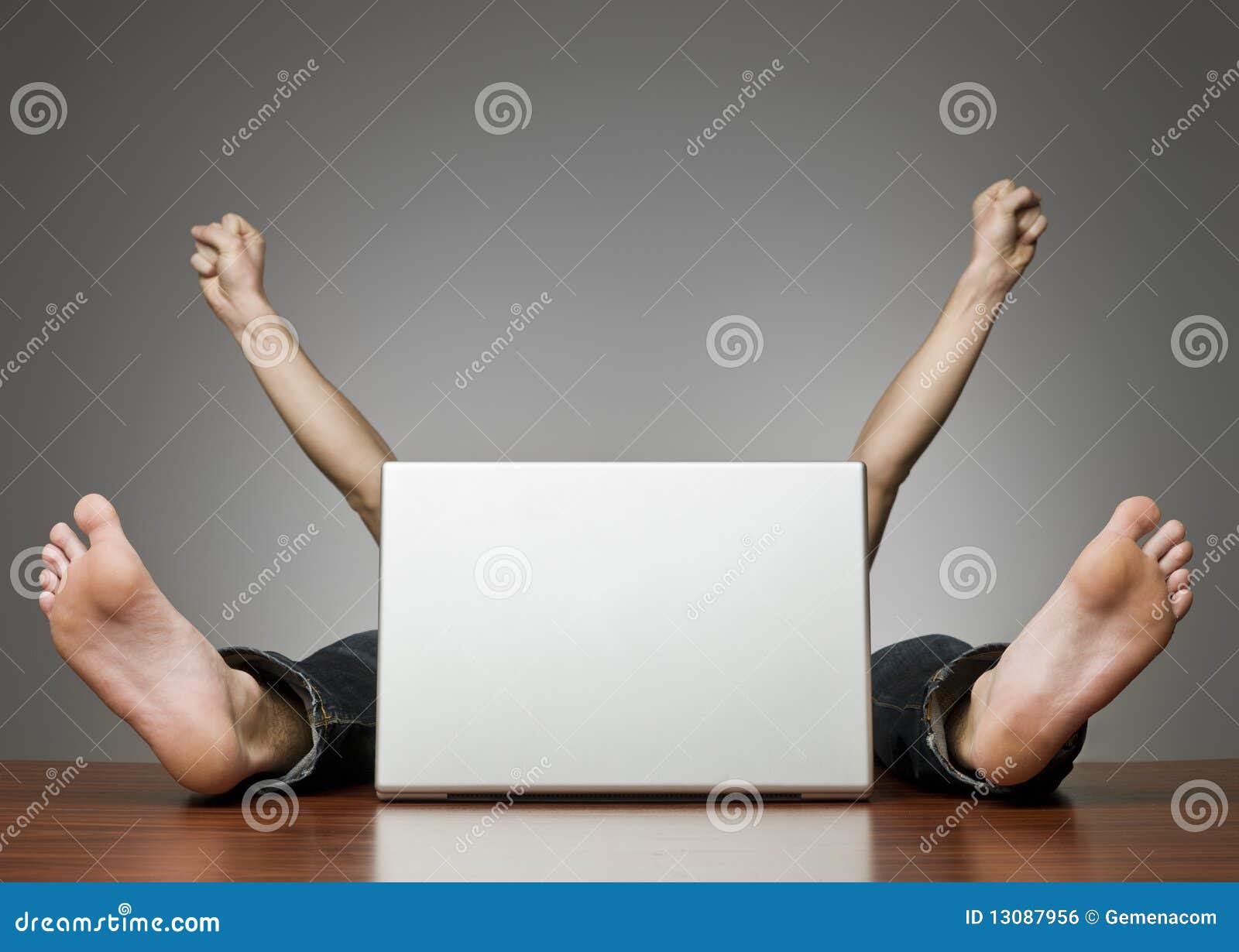 Happy man behind computer stock photo. Image of computer - 13087956