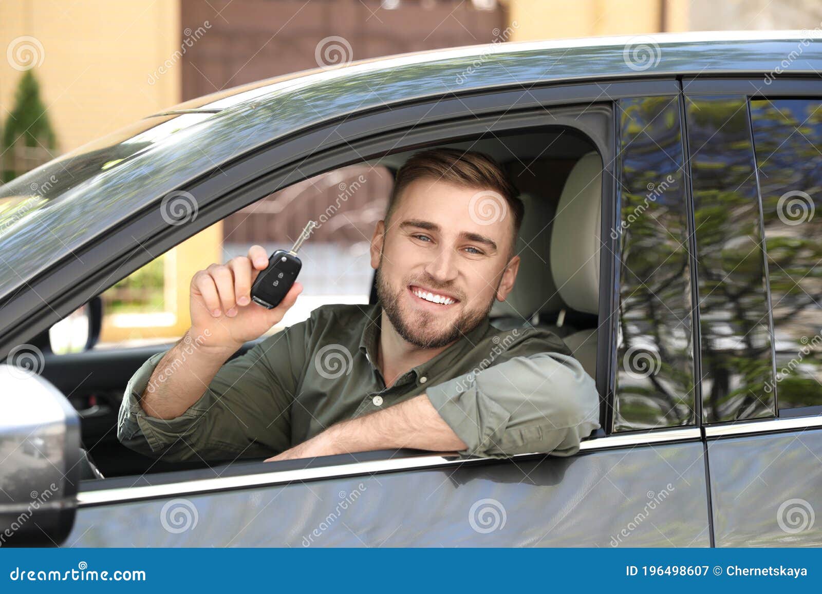 Happy Man with Car Key in His New Auto Stock Image - Image of business ...