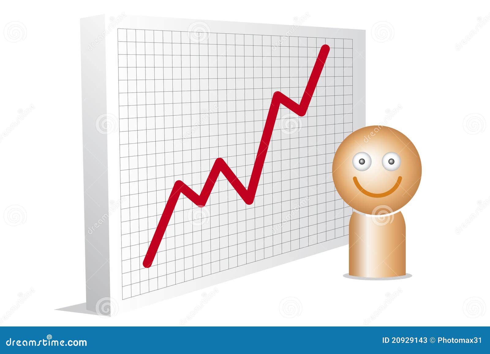Happy man with chart stock illustration. Illustration of climb - 20929143