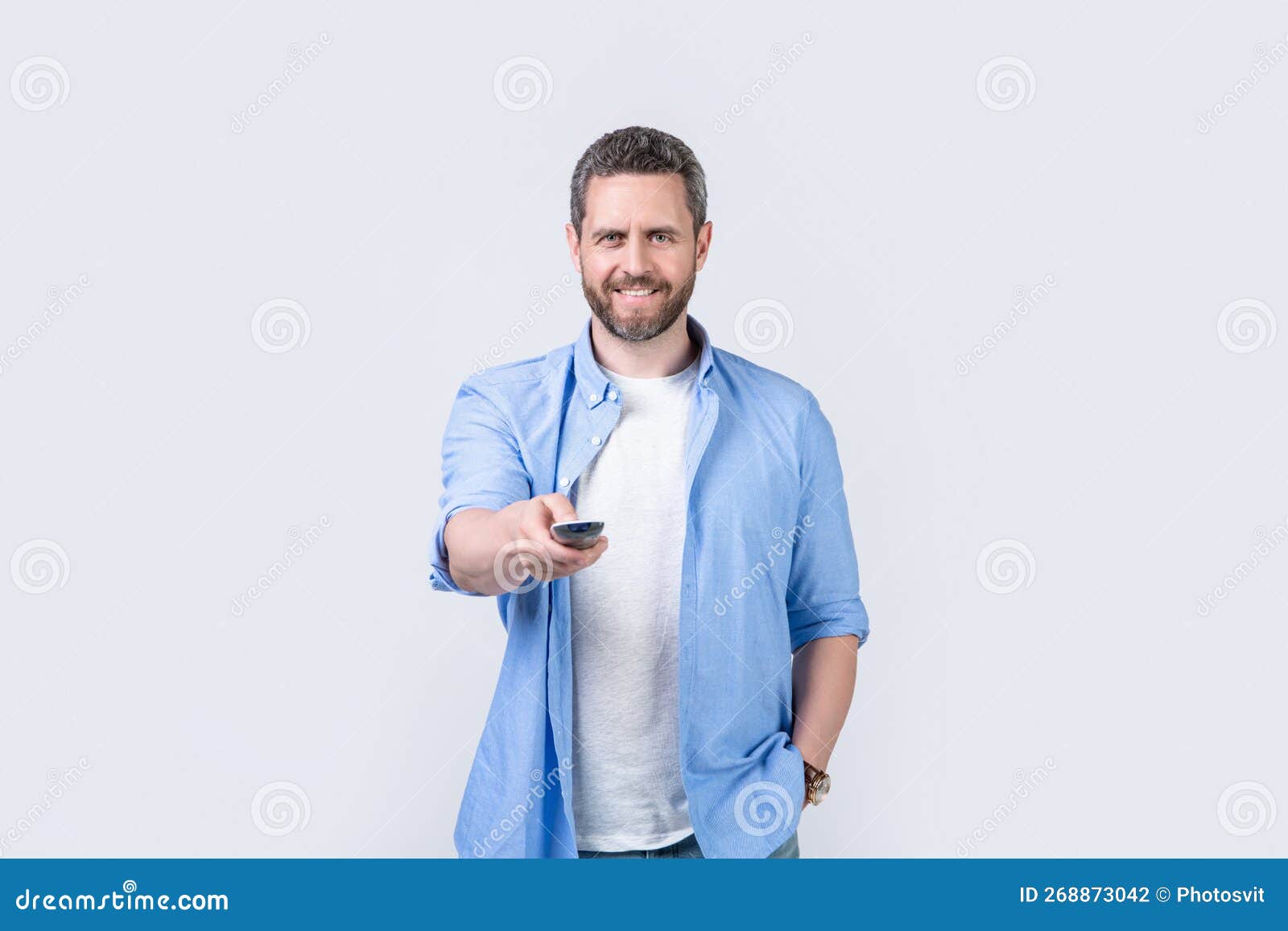 Happy Man Click Television Remote. Photo of Man Click Television Remote ...