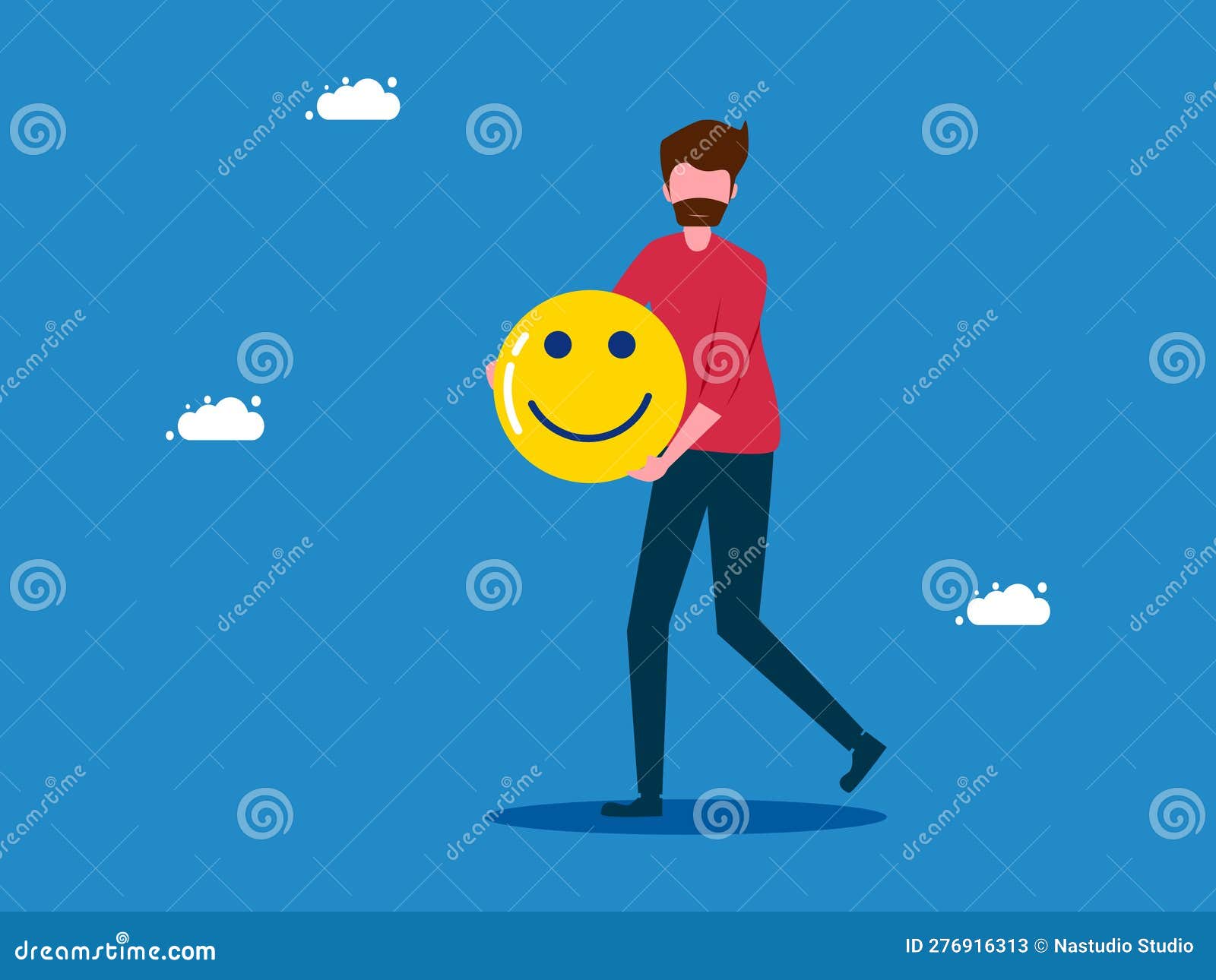 Happy Man. the Concept of a Happy Life Stock Vector - Illustration of ...