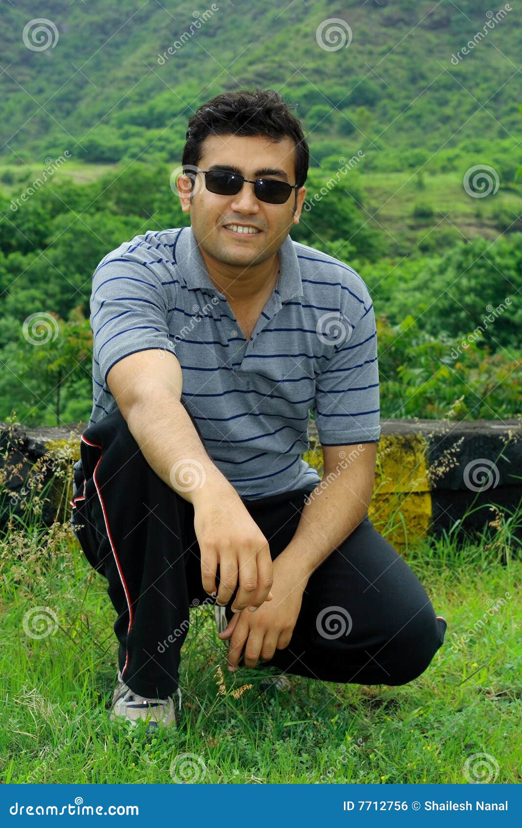 Happy man in countryside stock photo. Image of grass, adult - 7712756