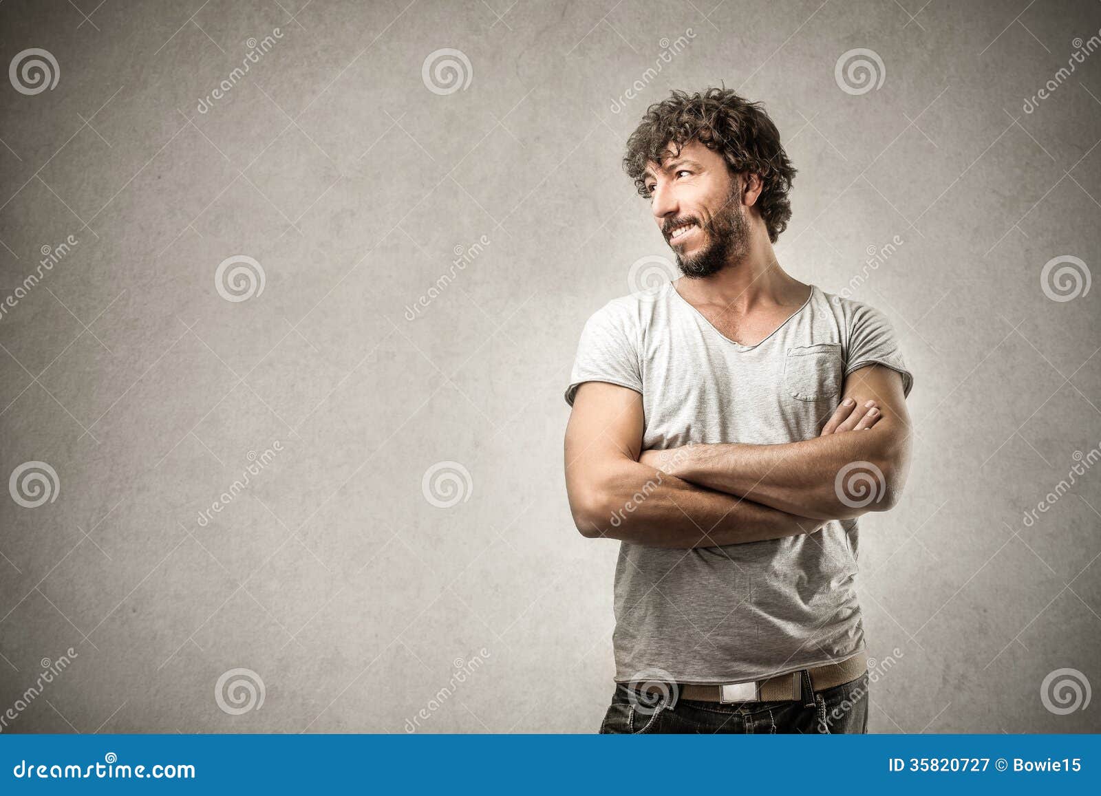 Happy Man Crossing His Arms Stock Image - Image of happy, fashion: 35820727